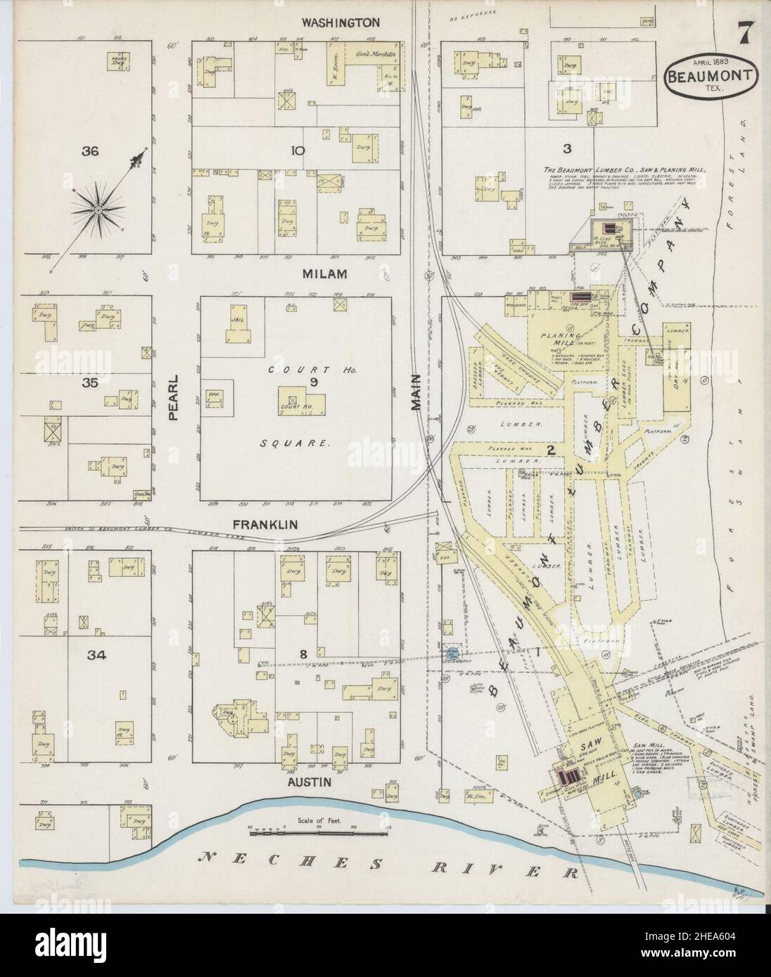Sanborn Fire Insurance Map from Beaumont, Jefferson County, Texas Stock ...