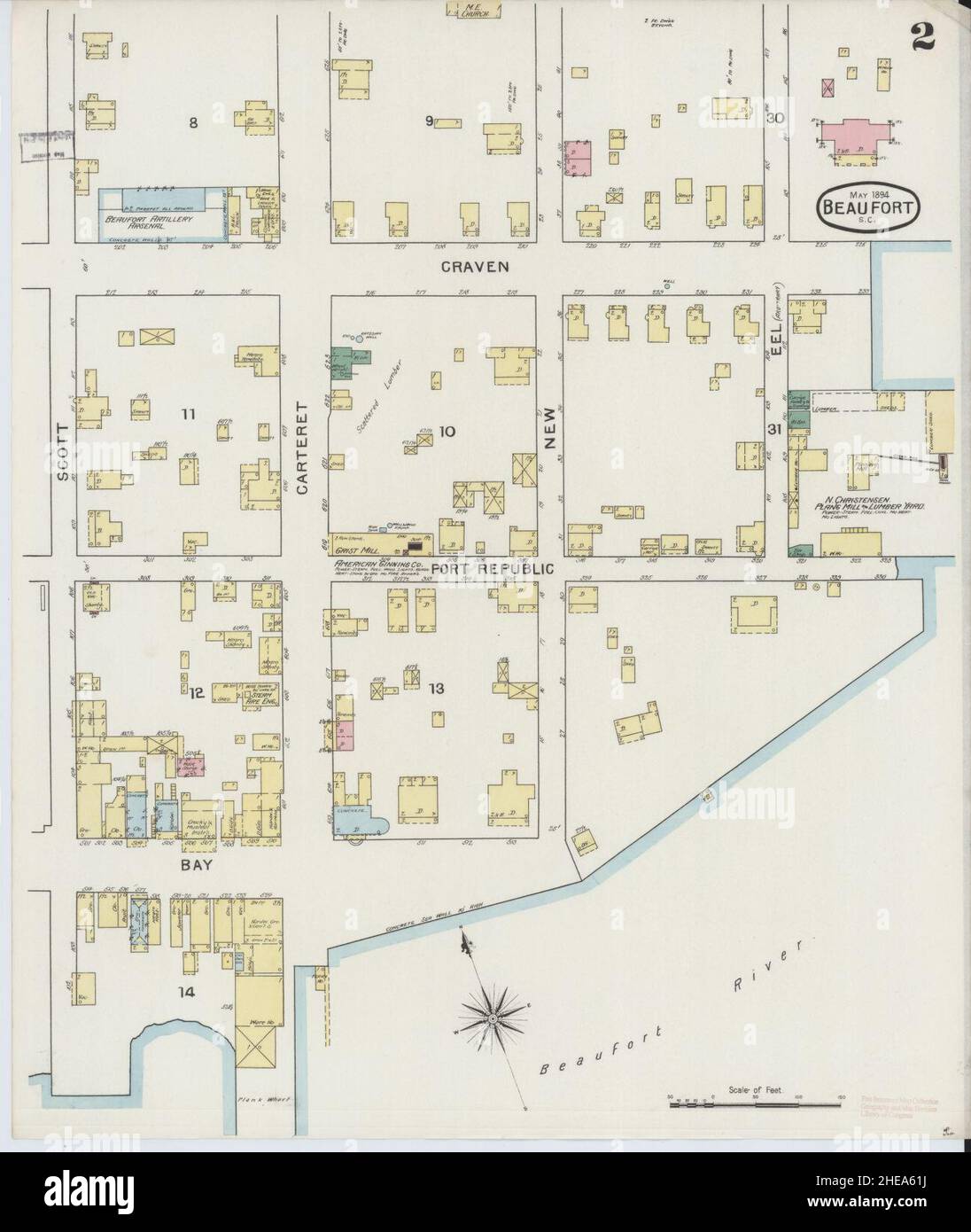 Beaufort south carolina map hi-res stock photography and images - Alamy