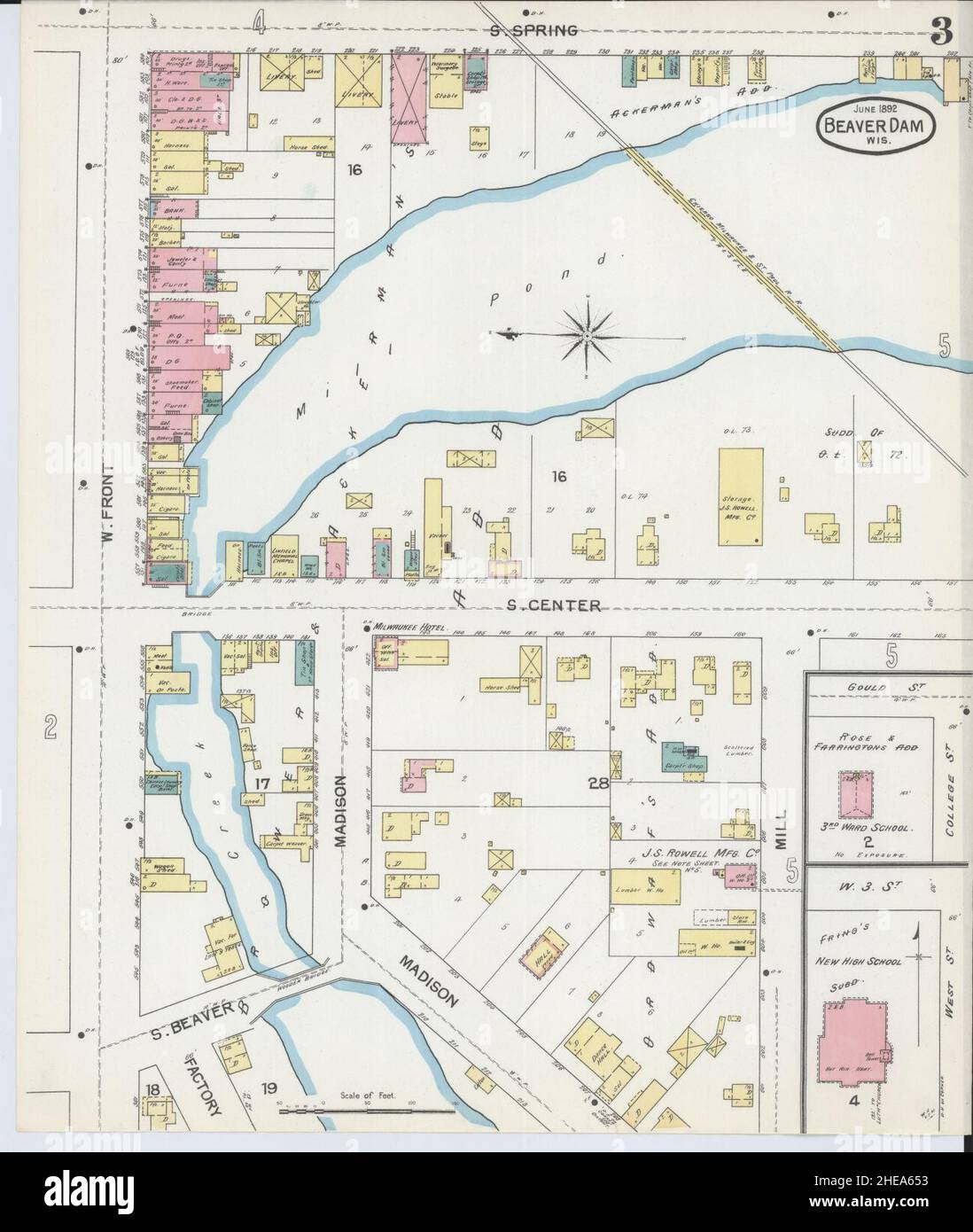 Map of beaver dam wisconsin hi-res stock photography and images - Alamy