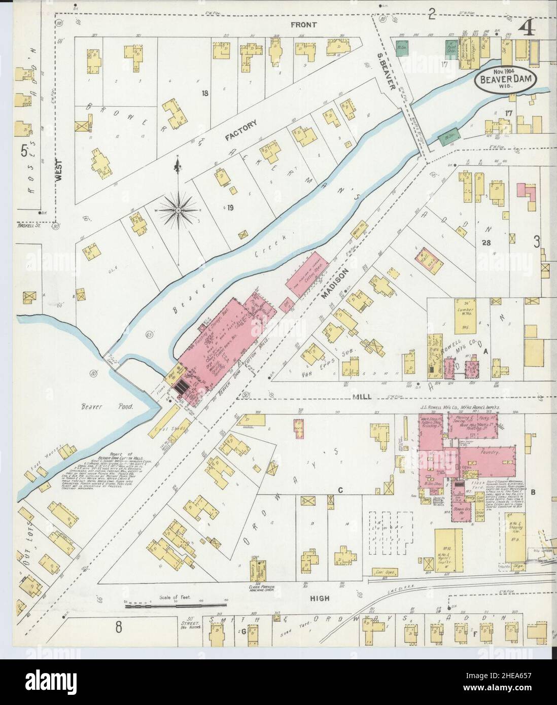 Map of beaver dam wisconsin hi-res stock photography and images - Alamy
