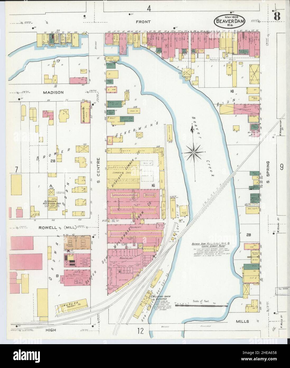 Map of beaver dam wisconsin hi-res stock photography and images - Alamy