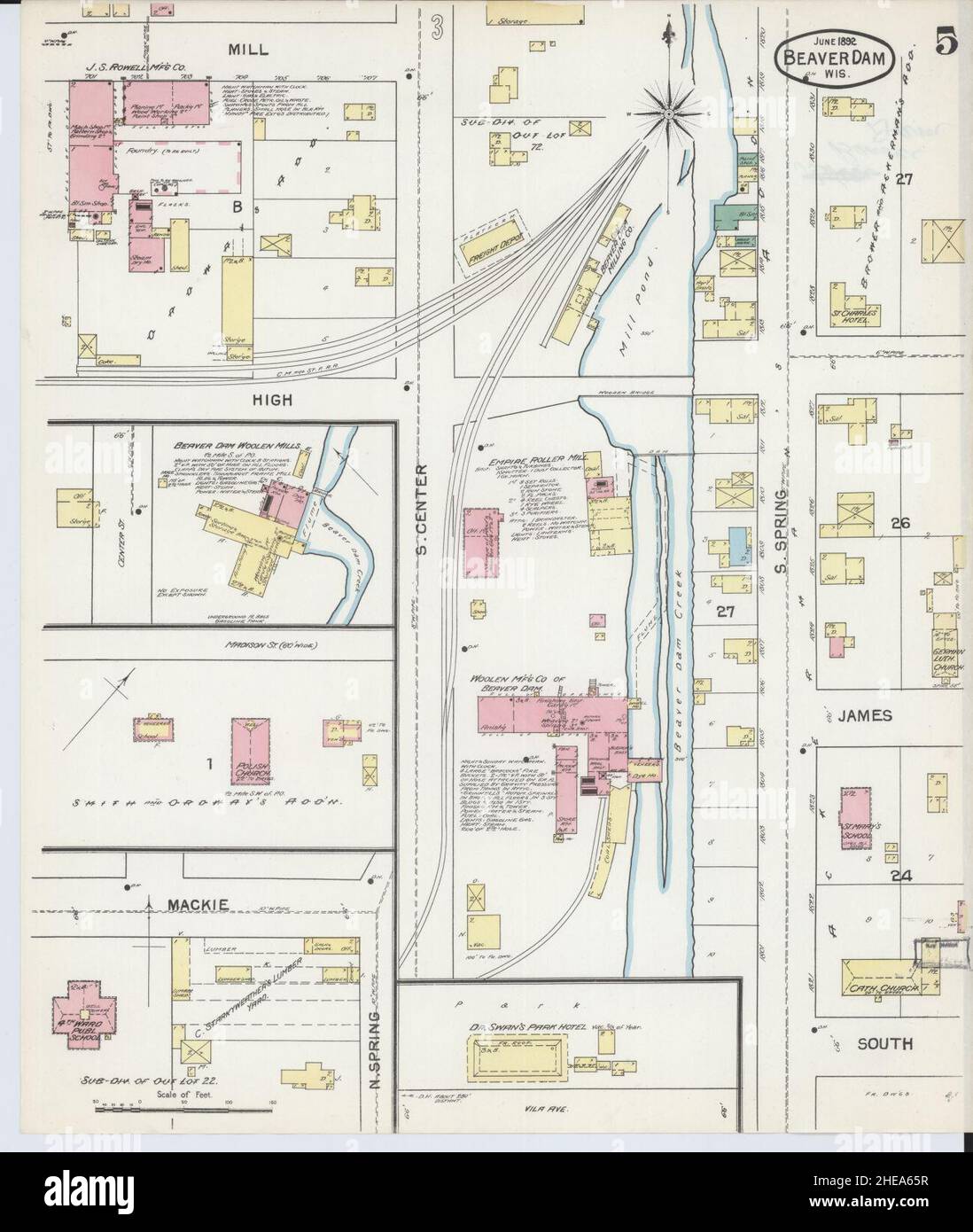 Map of beaver dam wisconsin hi-res stock photography and images - Alamy