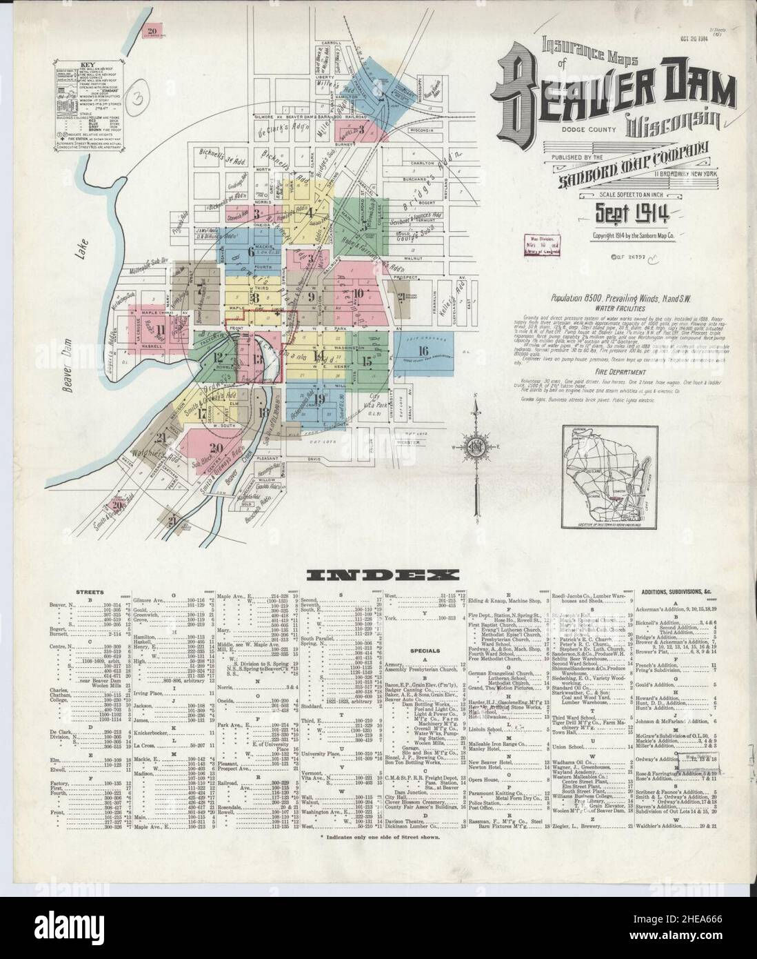 Map of beaver dam wisconsin hi-res stock photography and images - Alamy