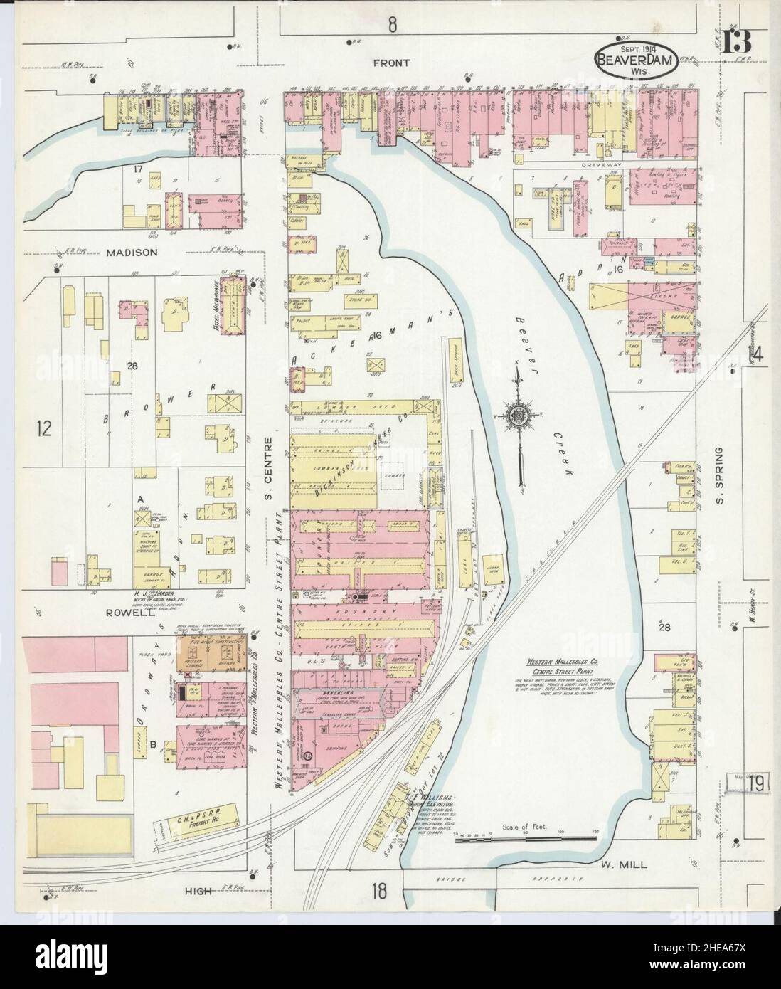 Map of beaver dam wisconsin hi-res stock photography and images - Alamy