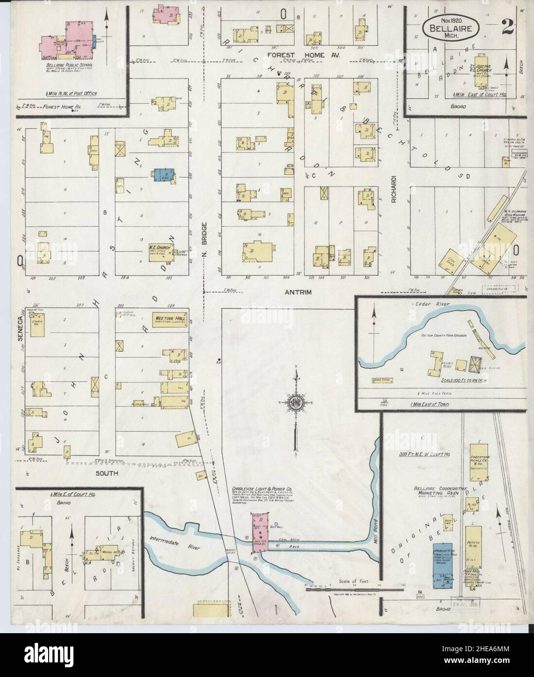 Map of bellaire michigan hi-res stock photography and images - Alamy