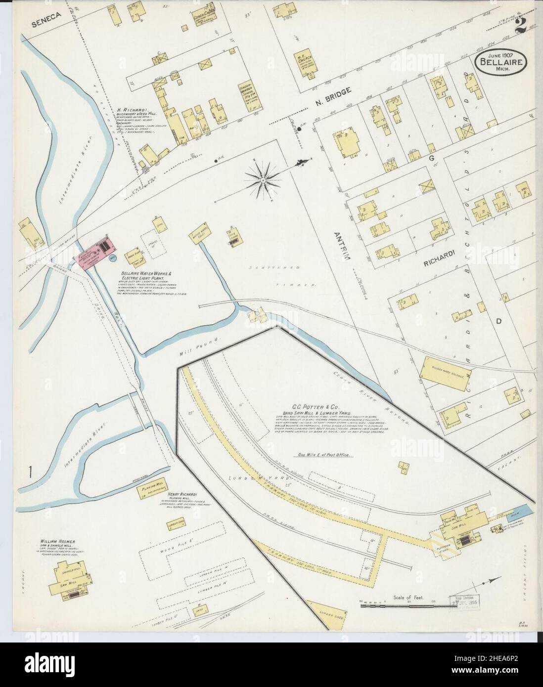 Map of bellaire michigan hi-res stock photography and images - Alamy