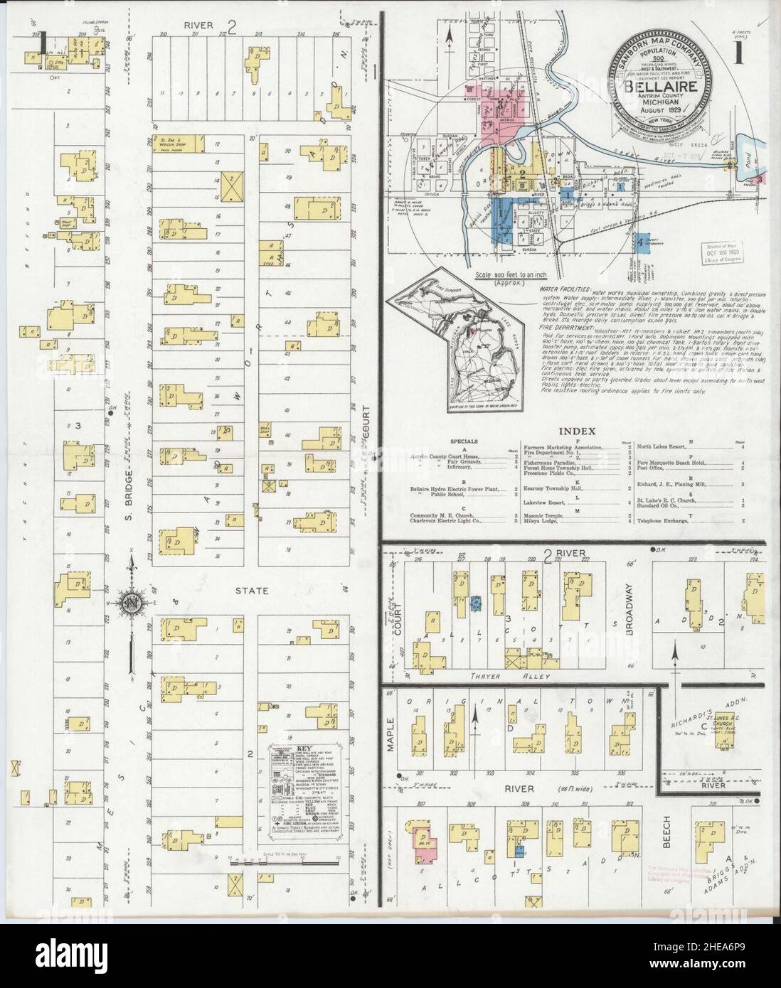 Map of bellaire michigan hi-res stock photography and images - Alamy