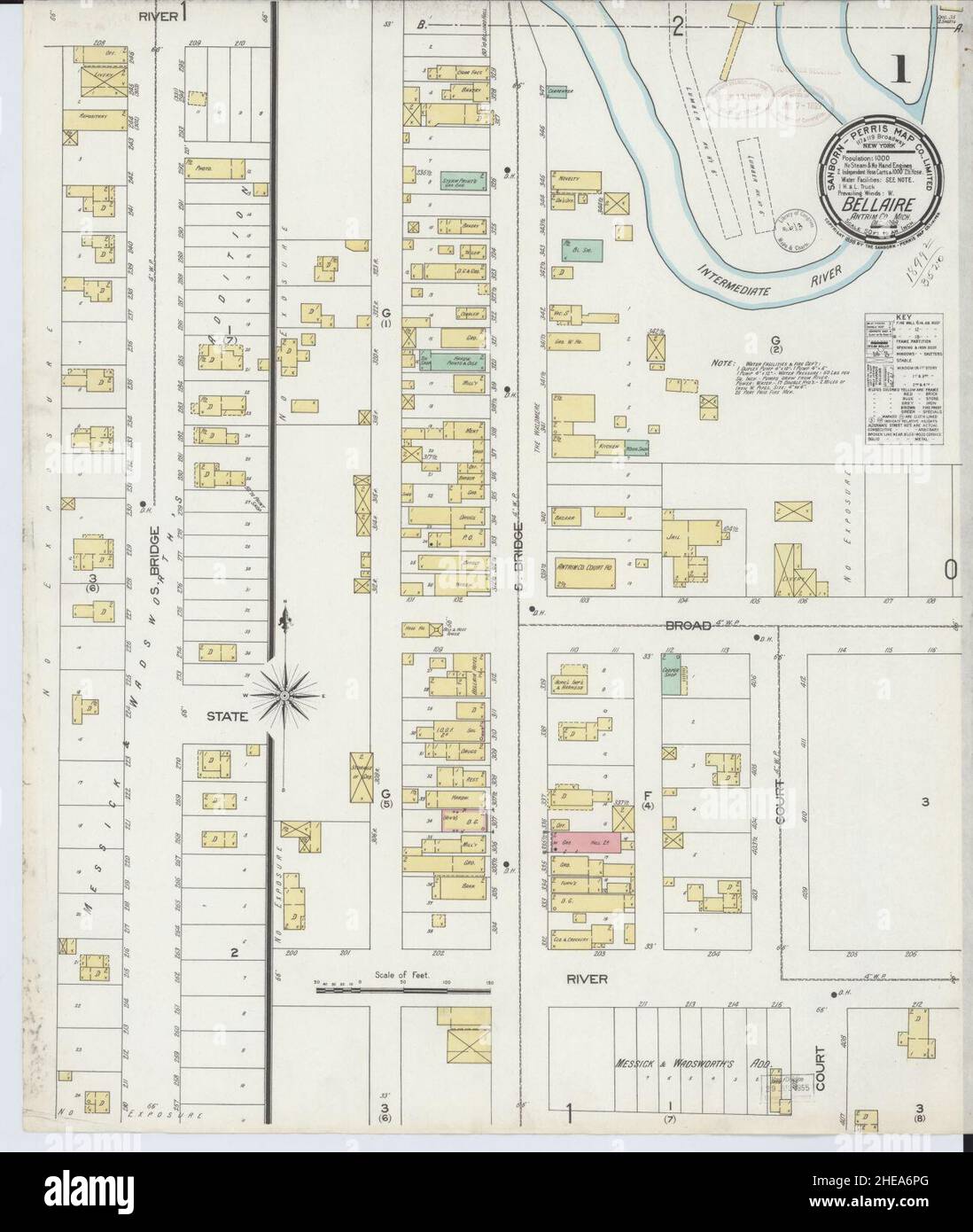 Map of bellaire michigan hi-res stock photography and images - Alamy