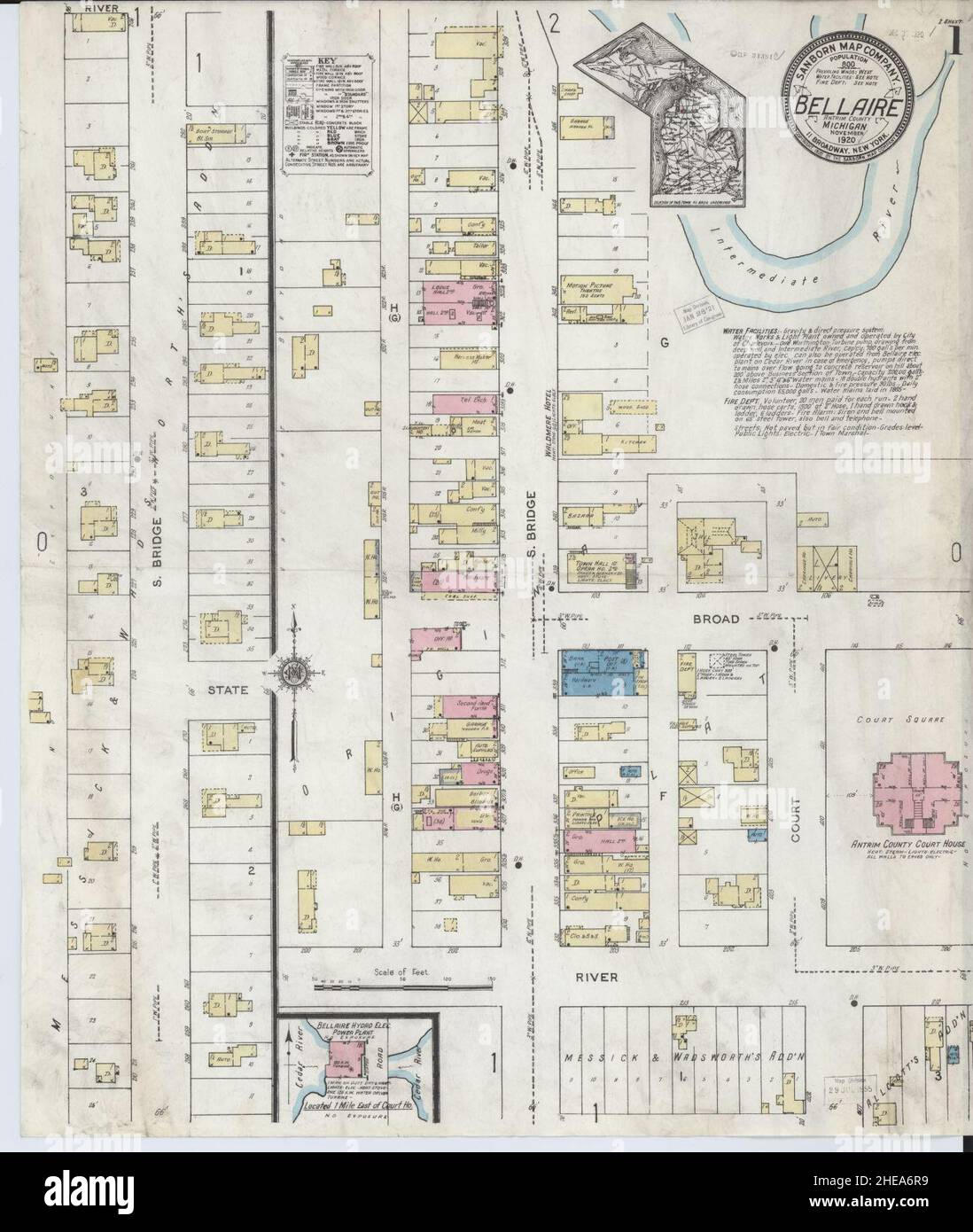 Map of bellaire michigan hi-res stock photography and images - Alamy