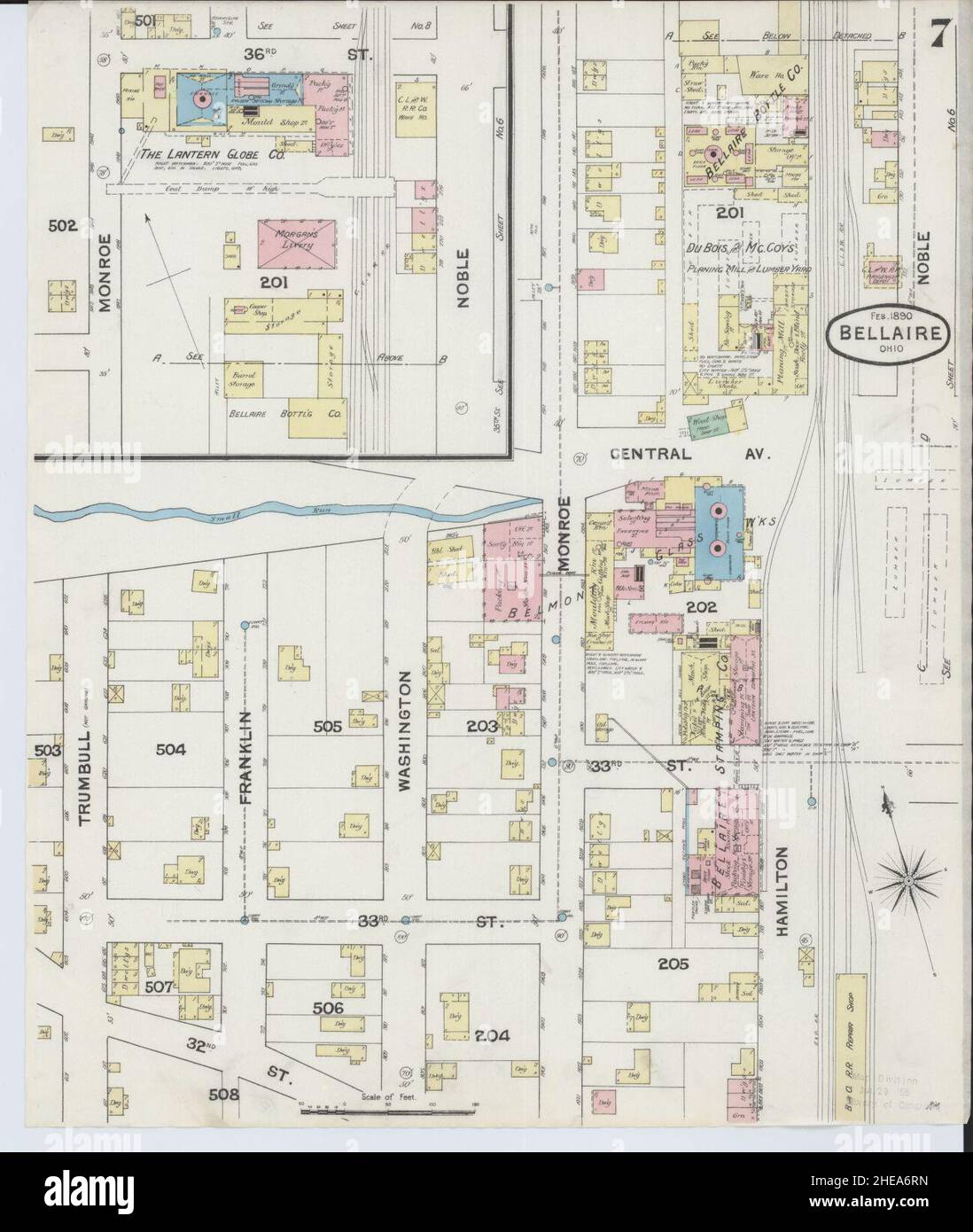 Sanborn Fire Insurance Map from Bellaire, Belmont County, Ohio Stock ...