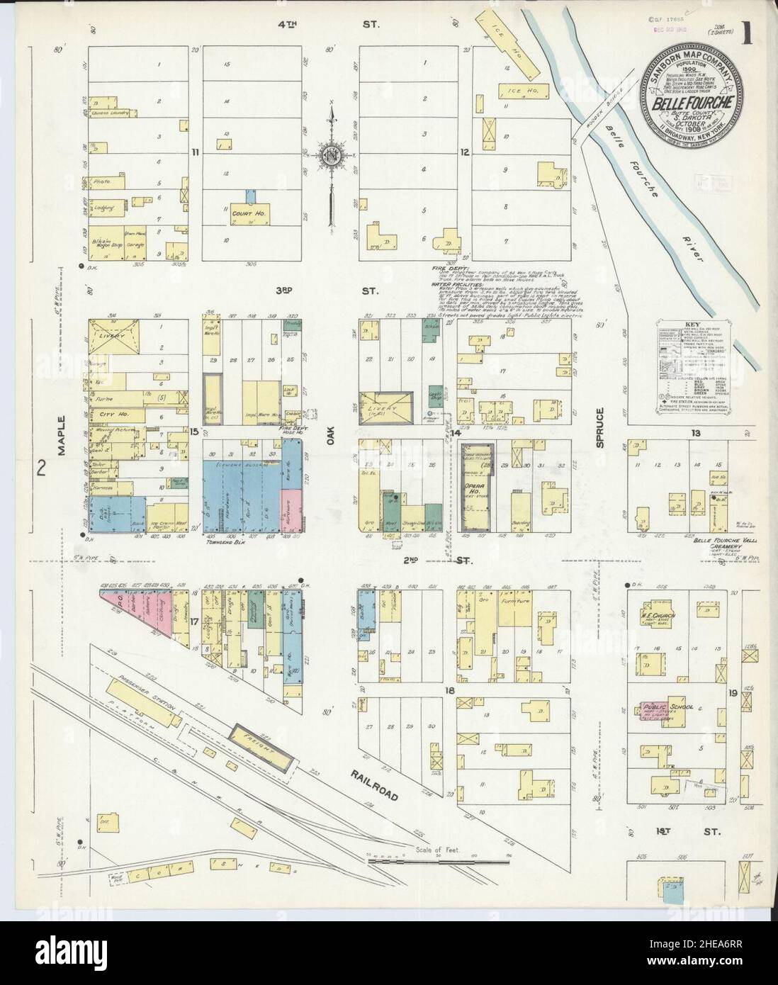 Belle fourche map hi-res stock photography and images - Alamy