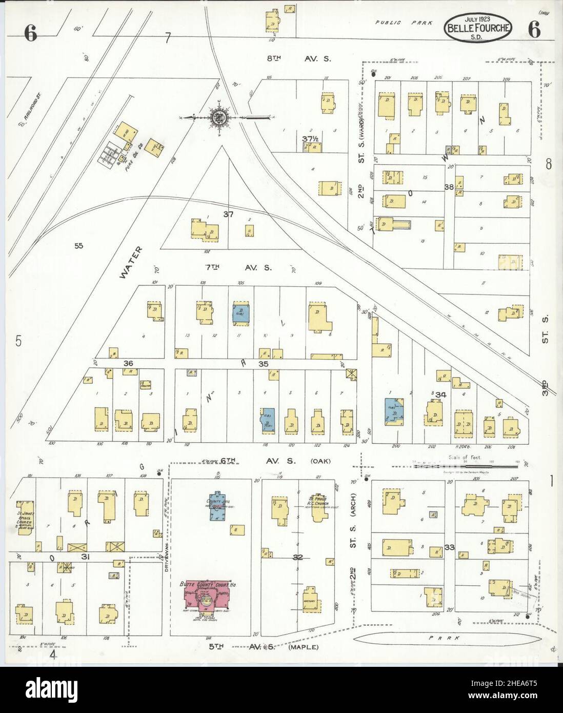 Belle fourche map hi-res stock photography and images - Alamy