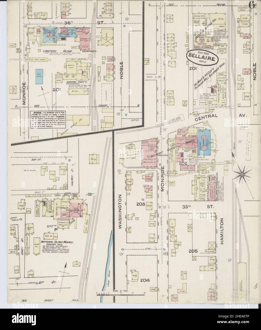 Sanborn Fire Insurance Map from Bellaire, Belmont County, Ohio Stock ...