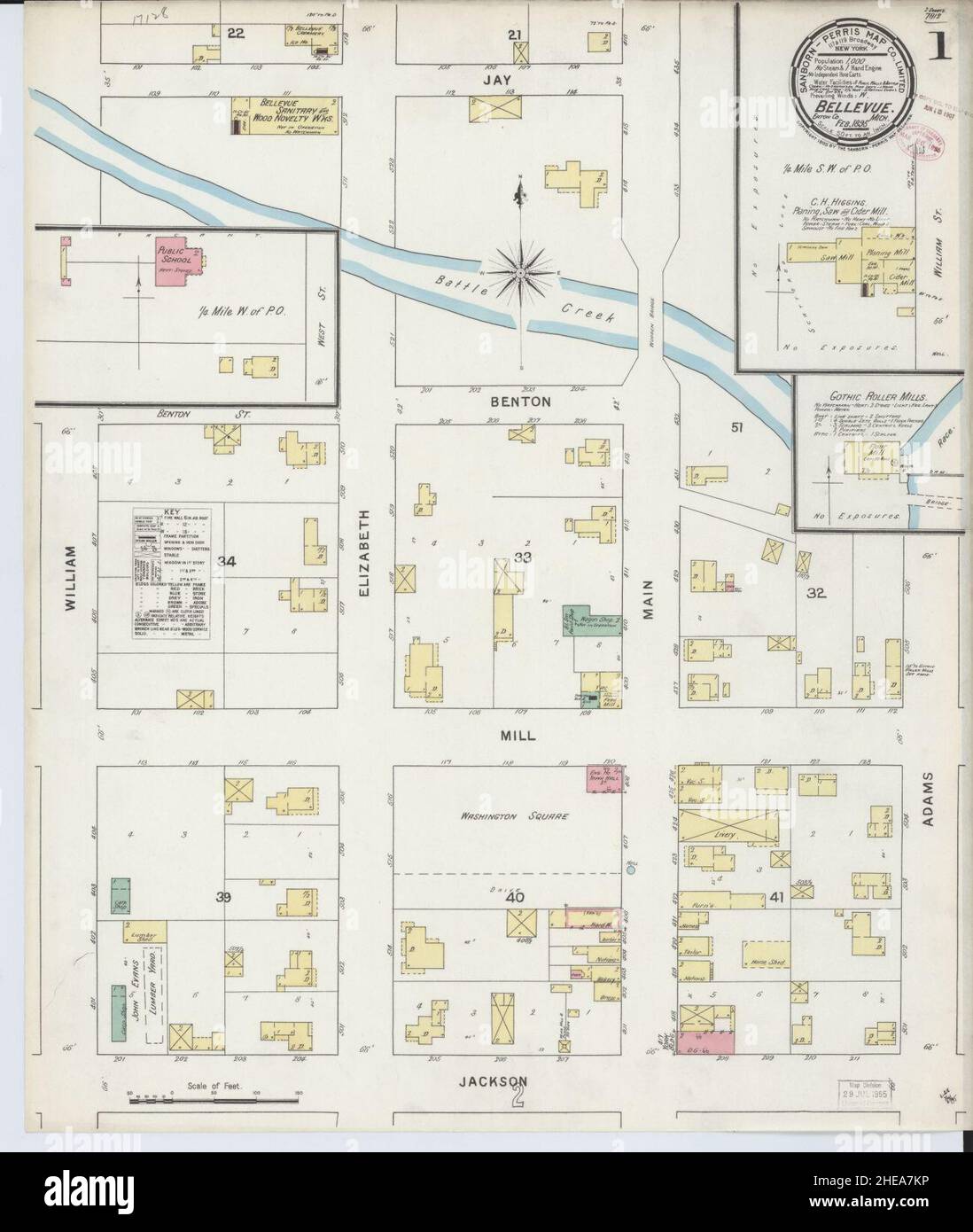 Bellevue michigan map hi-res stock photography and images - Alamy