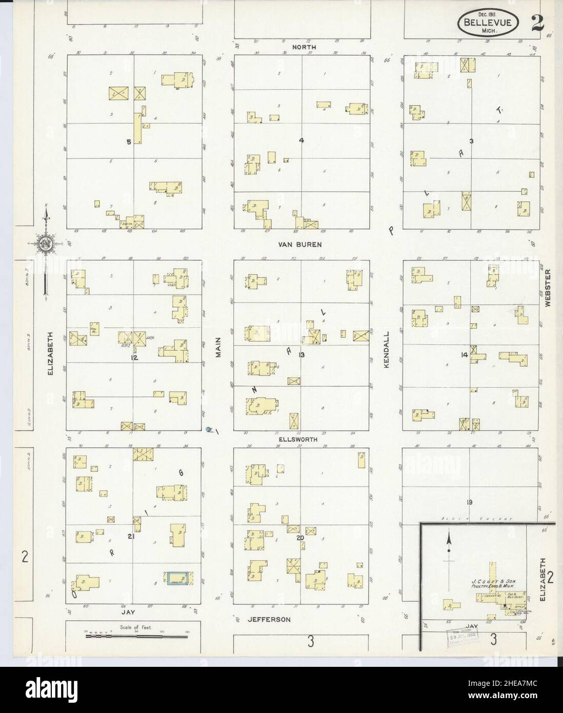 Bellevue Michigan Map High Resolution Stock Photography and Images - Alamy
