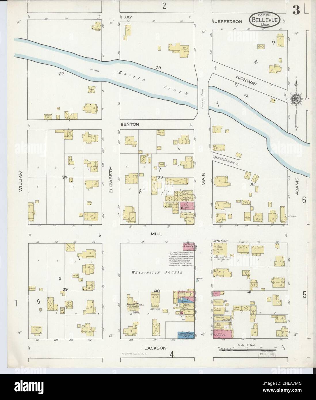 Bellevue michigan map hi-res stock photography and images - Alamy