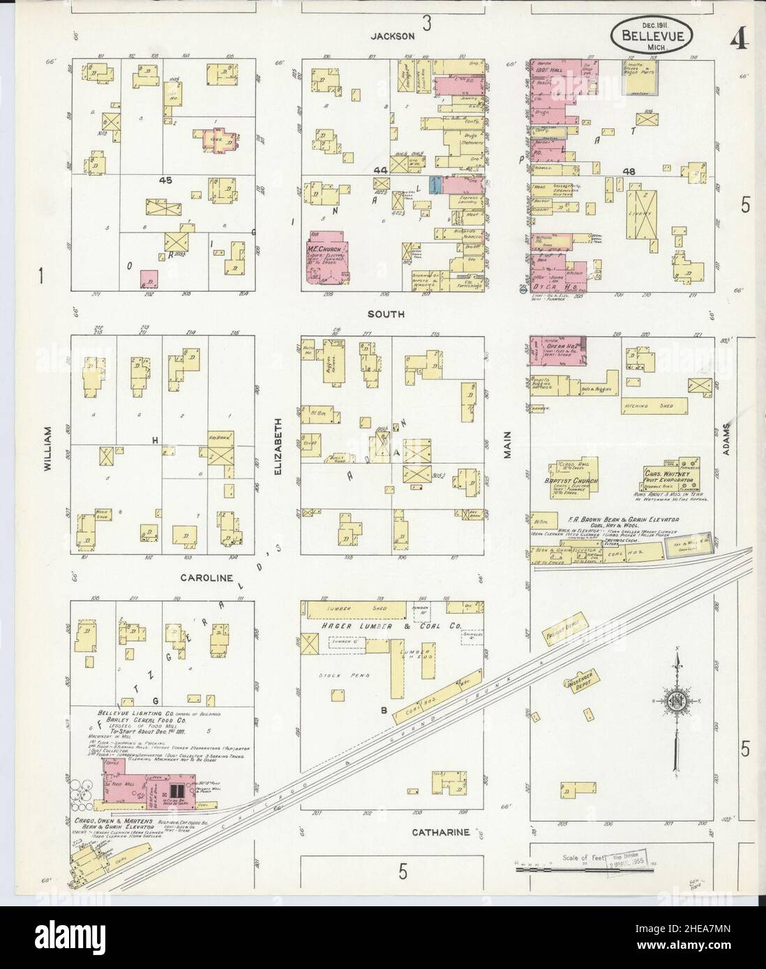 Bellevue michigan map hi-res stock photography and images - Alamy