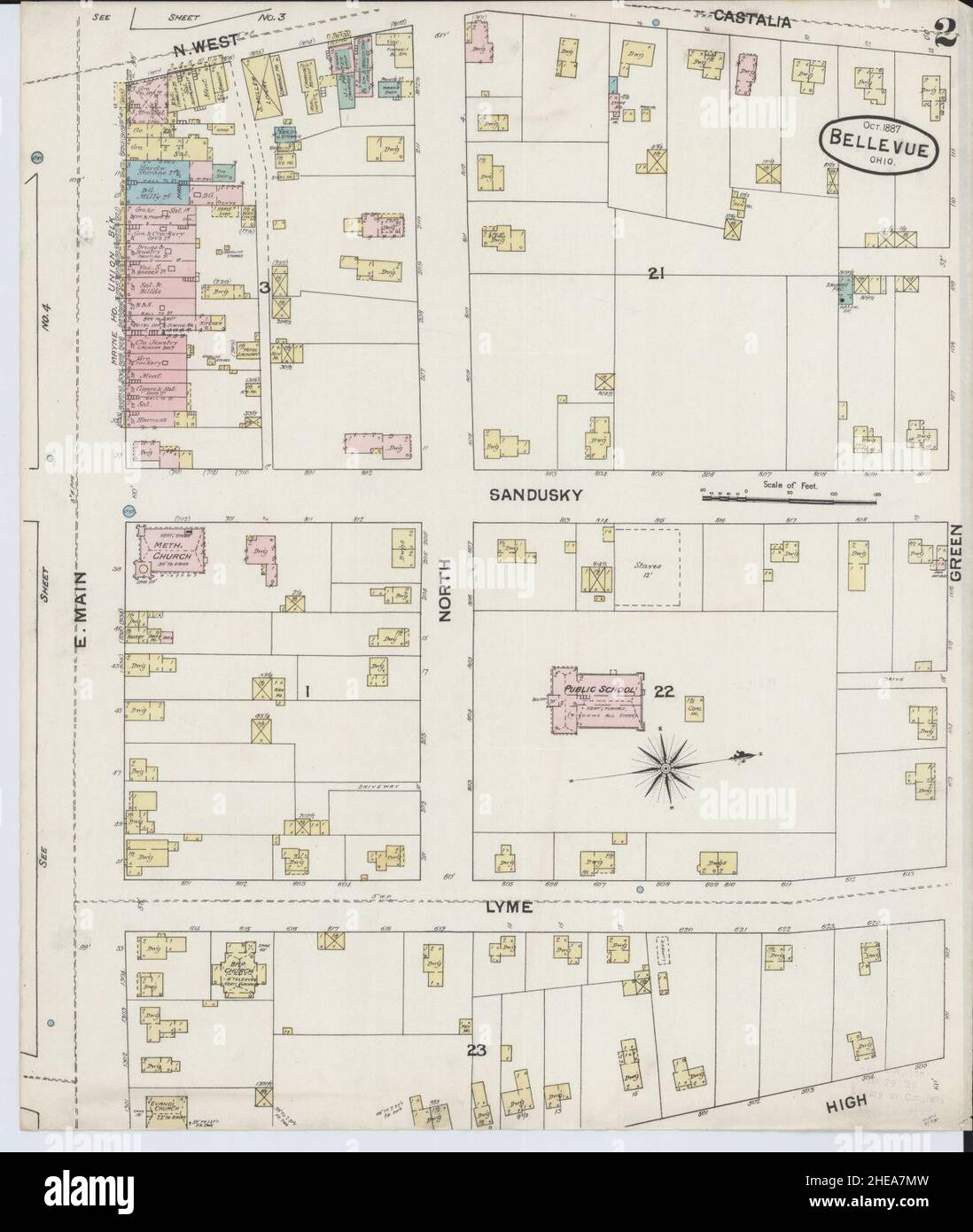 Map of bellevue ohio hi-res stock photography and images - Alamy