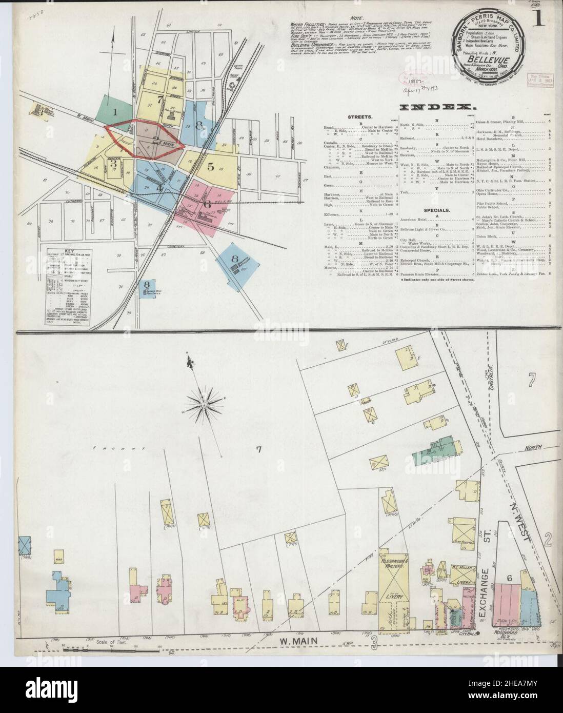 Map of bellevue ohio hi-res stock photography and images - Alamy