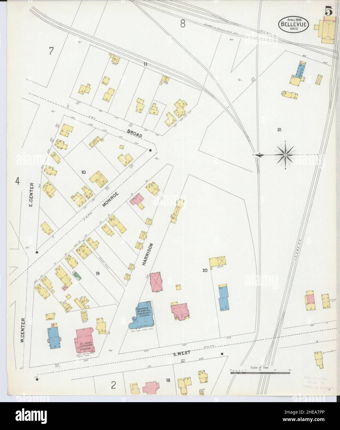 Map of bellevue ohio hi-res stock photography and images - Alamy