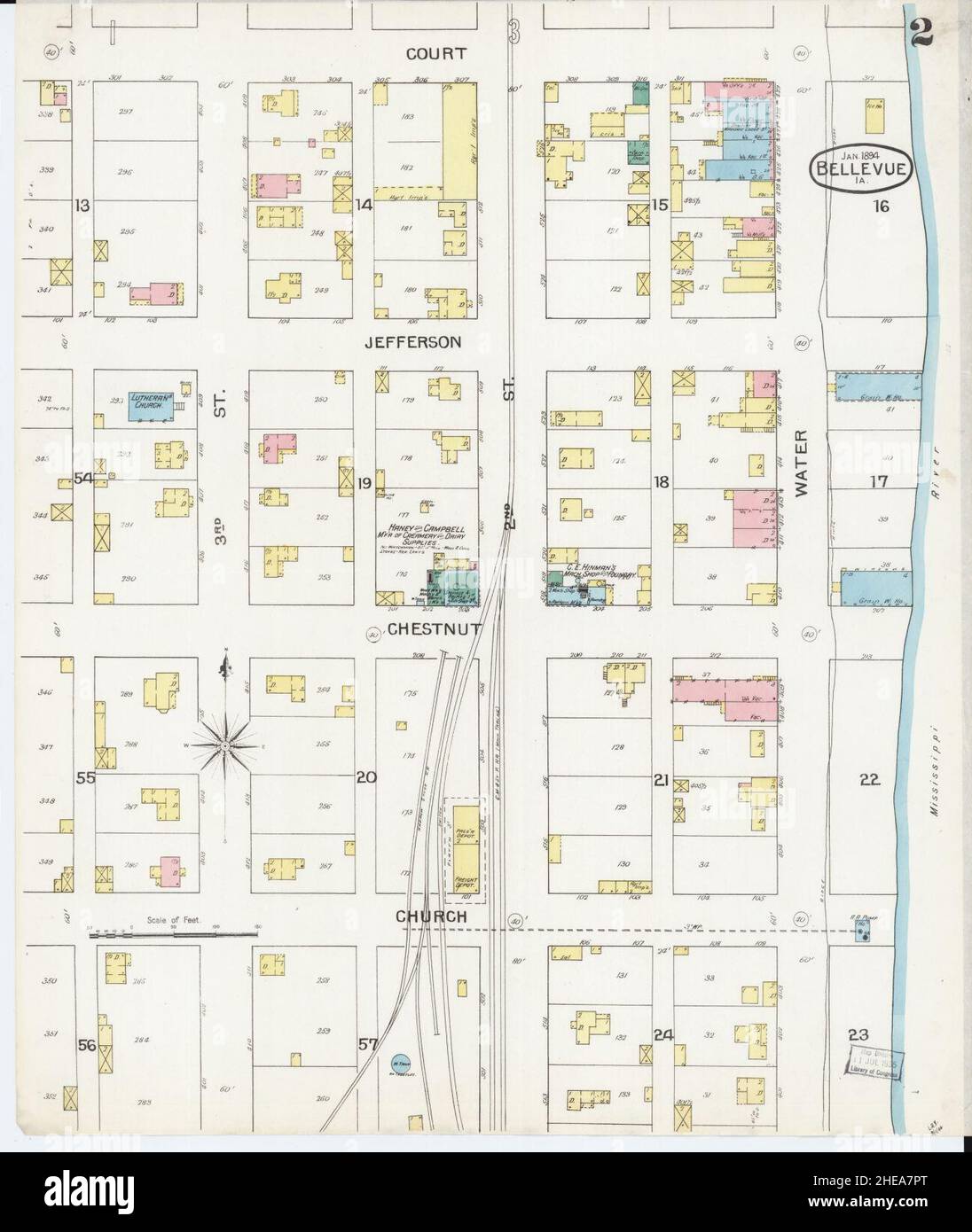 Map of bellevue hi-res stock photography and images - Alamy