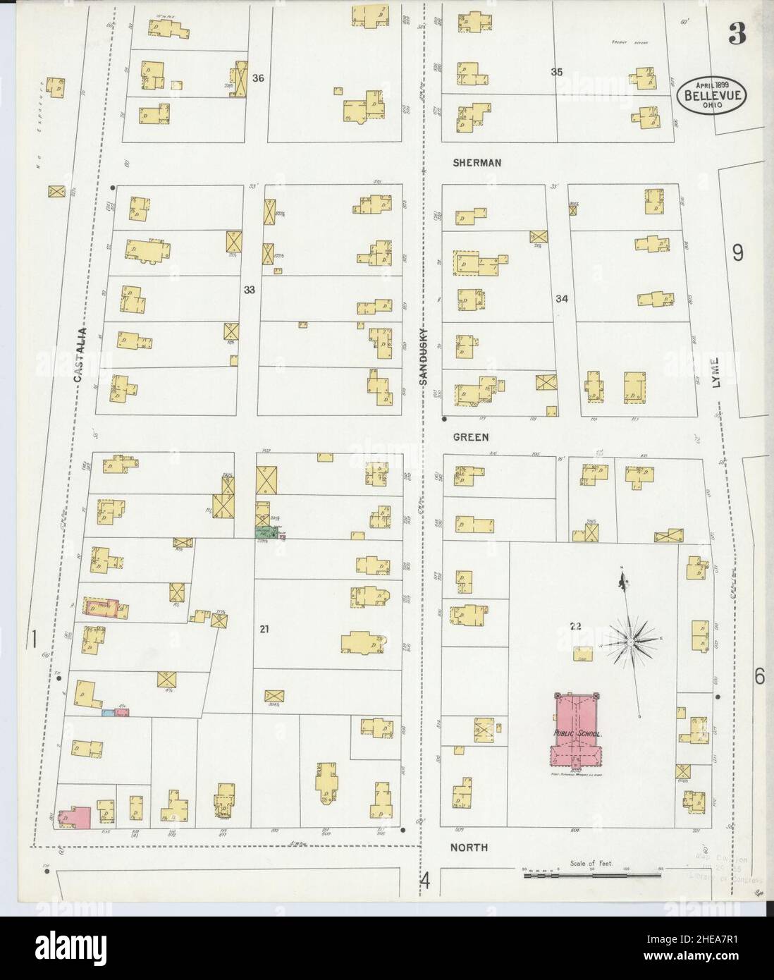 Map of bellevue ohio hi-res stock photography and images - Alamy