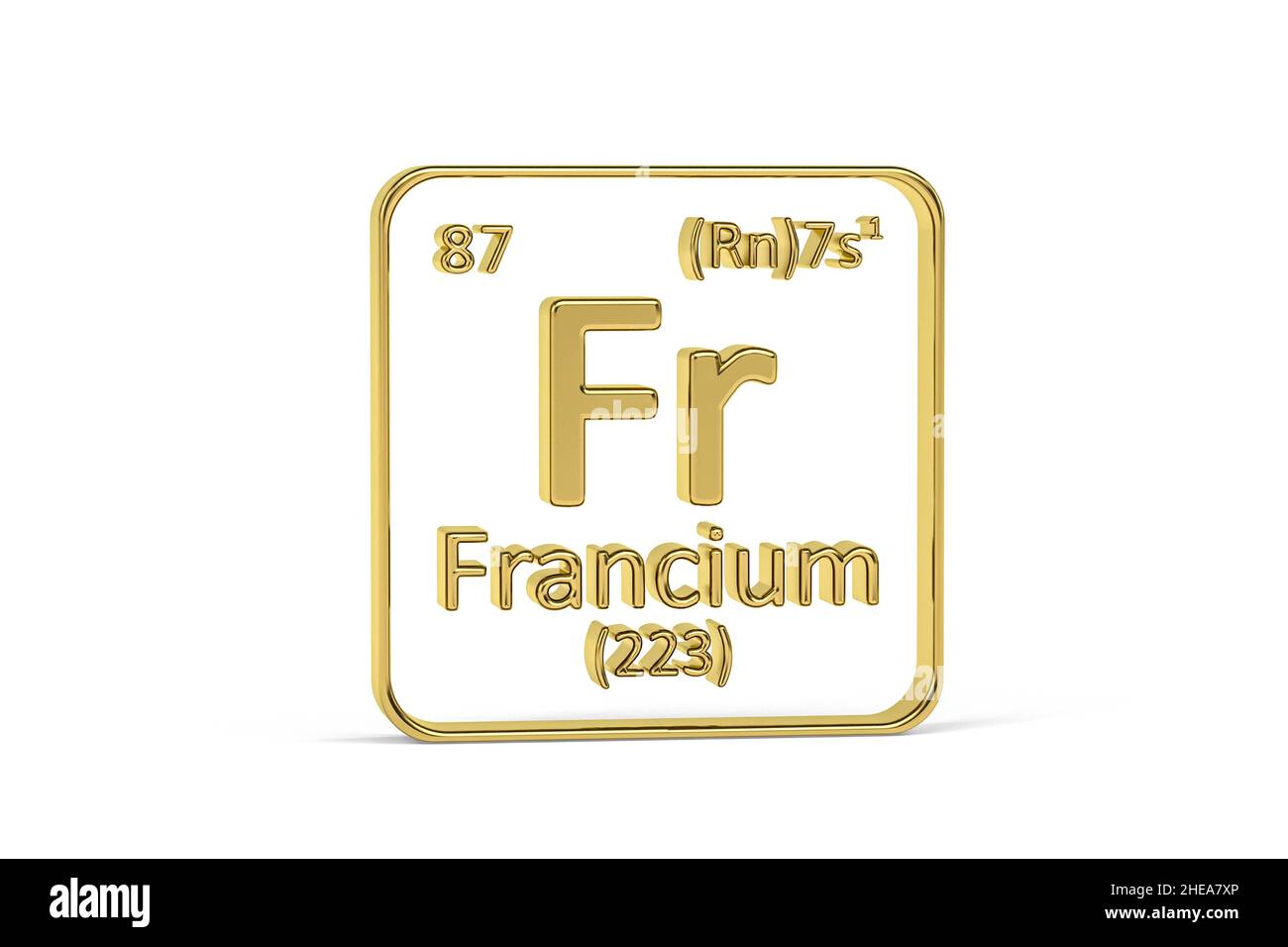 Golden 3D periodic table icon - periodic table element isolated on ...