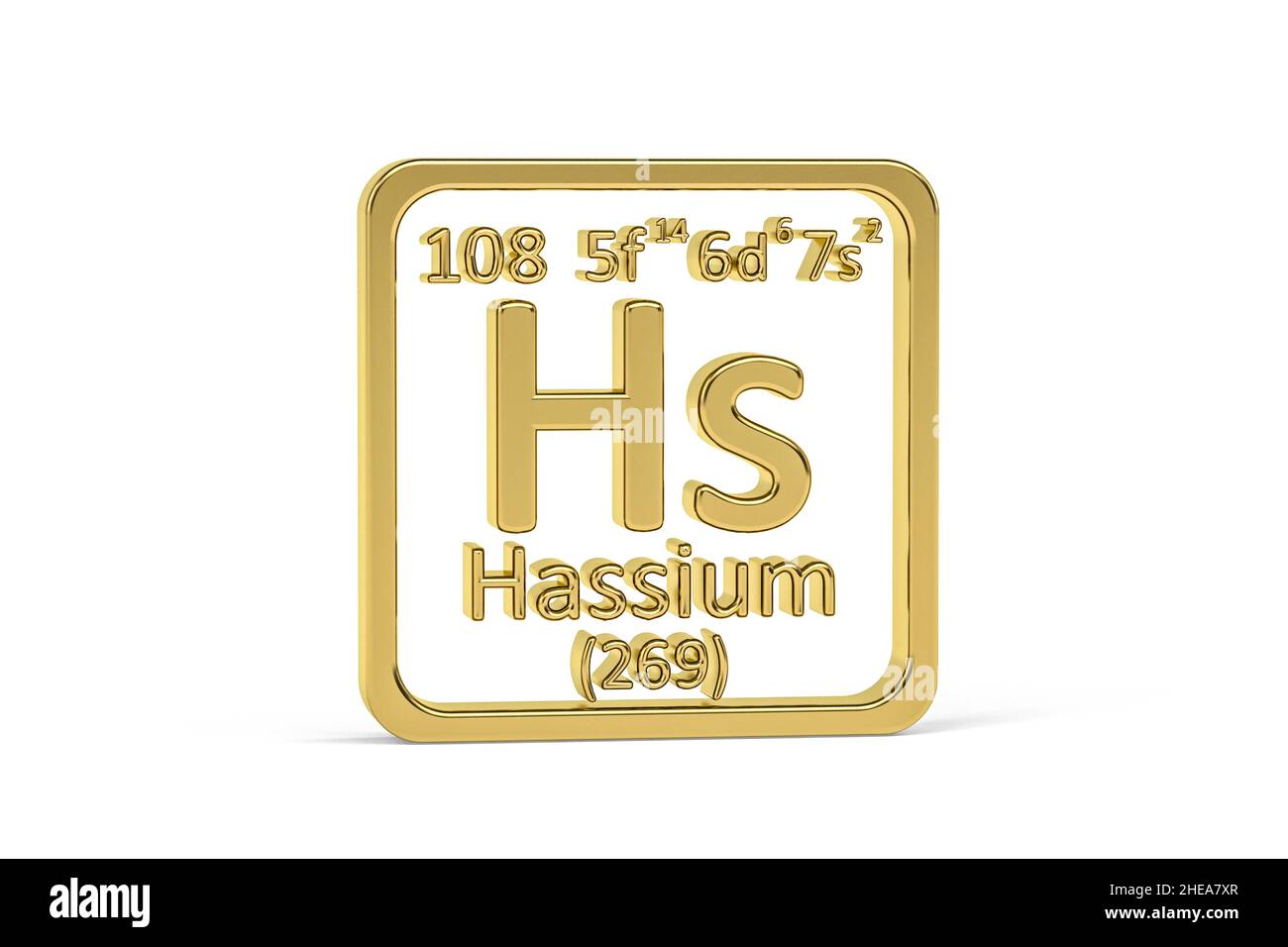 Golden 3D periodic table icon - periodic table element isolated on ...