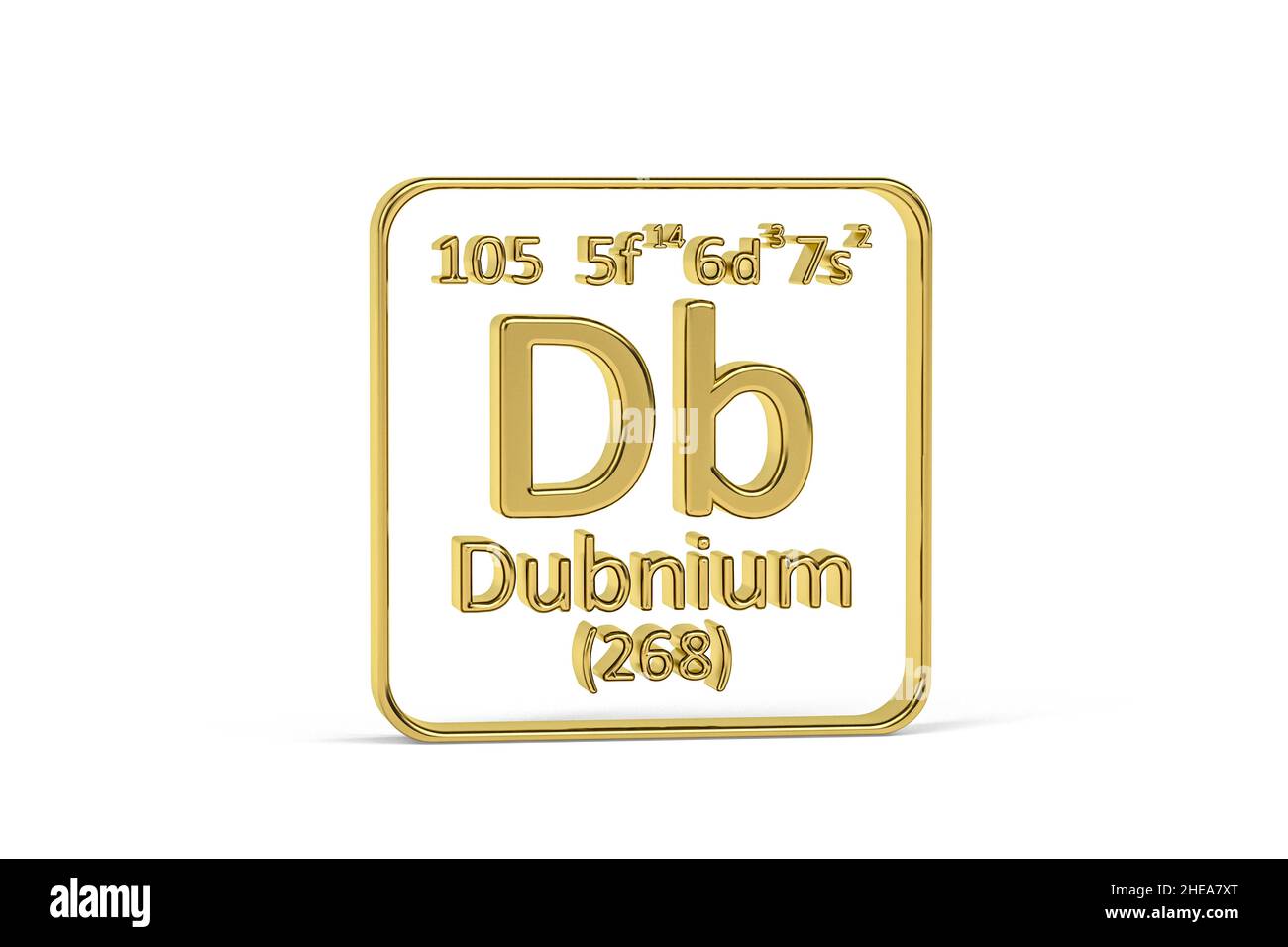 Golden 3D periodic table icon - periodic table element isolated on ...