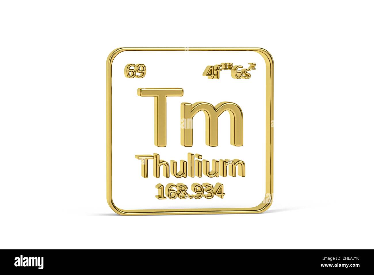 Golden 3D periodic table icon - periodic table element isolated on ...
