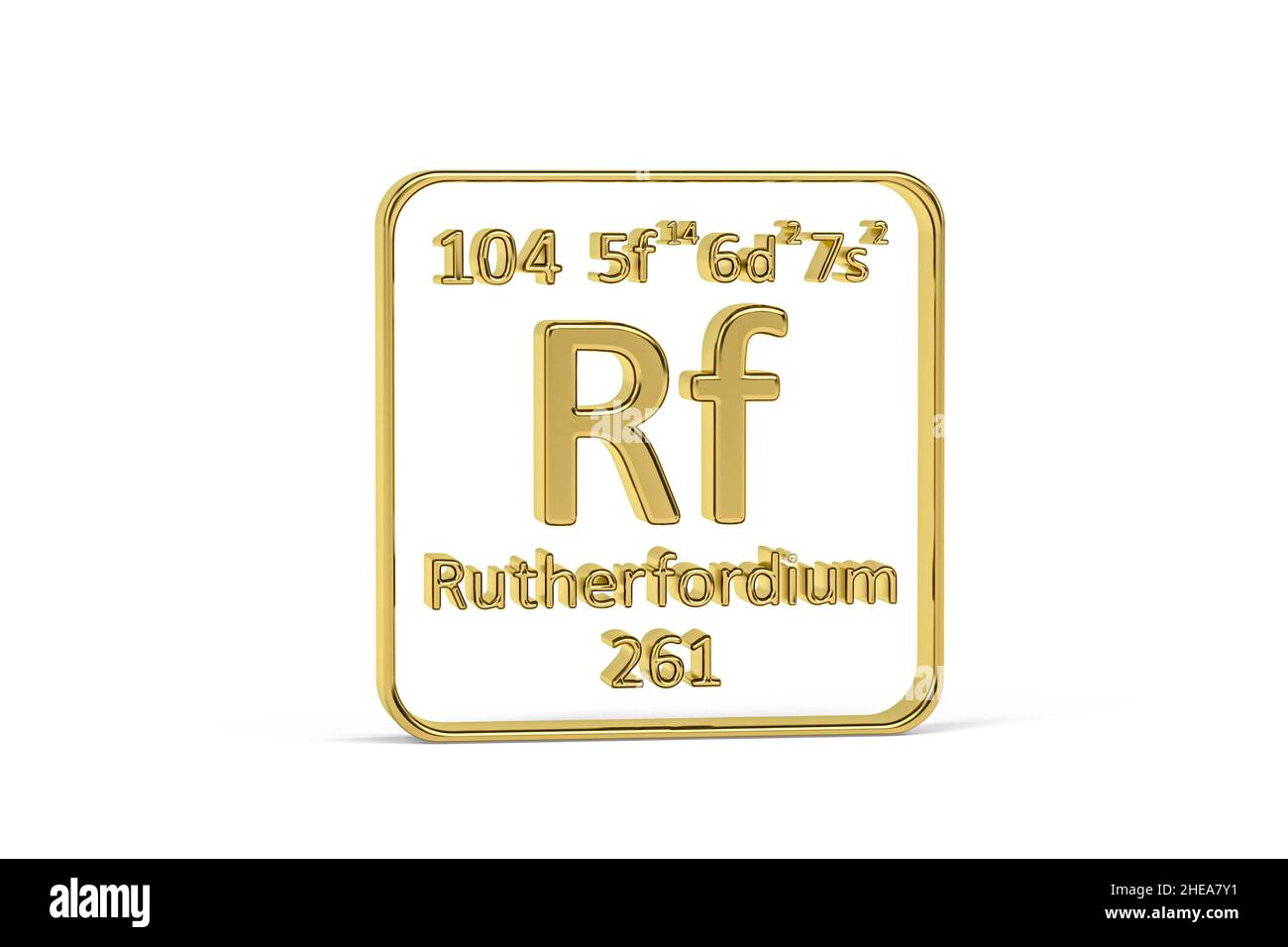 Golden 3D periodic table icon - periodic table element isolated on ...