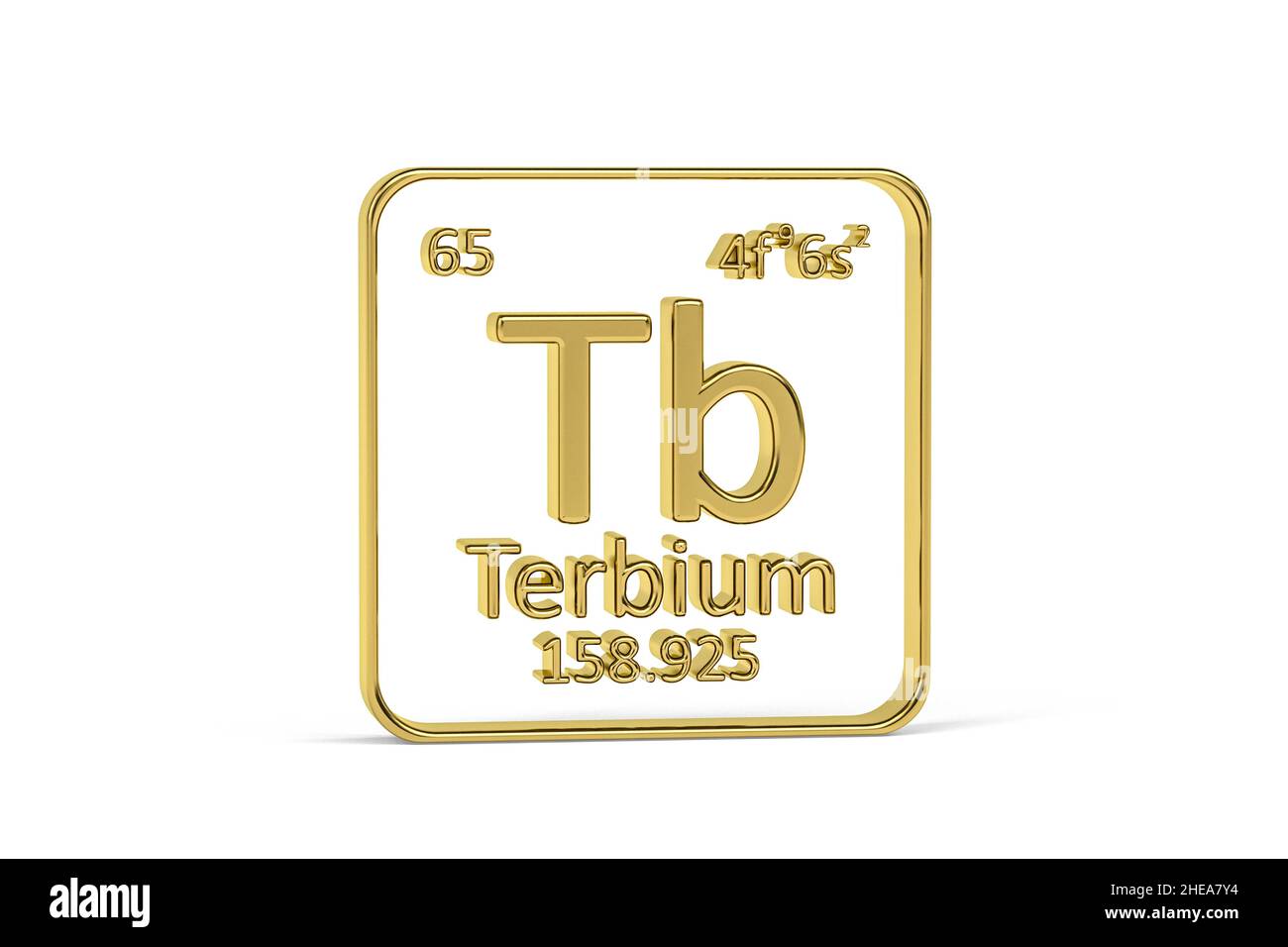 Golden 3D periodic table icon - periodic table element isolated on ...
