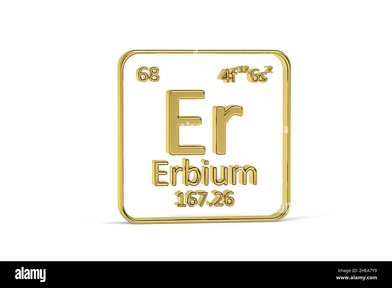 Golden 3D periodic table icon - periodic table element isolated on ...
