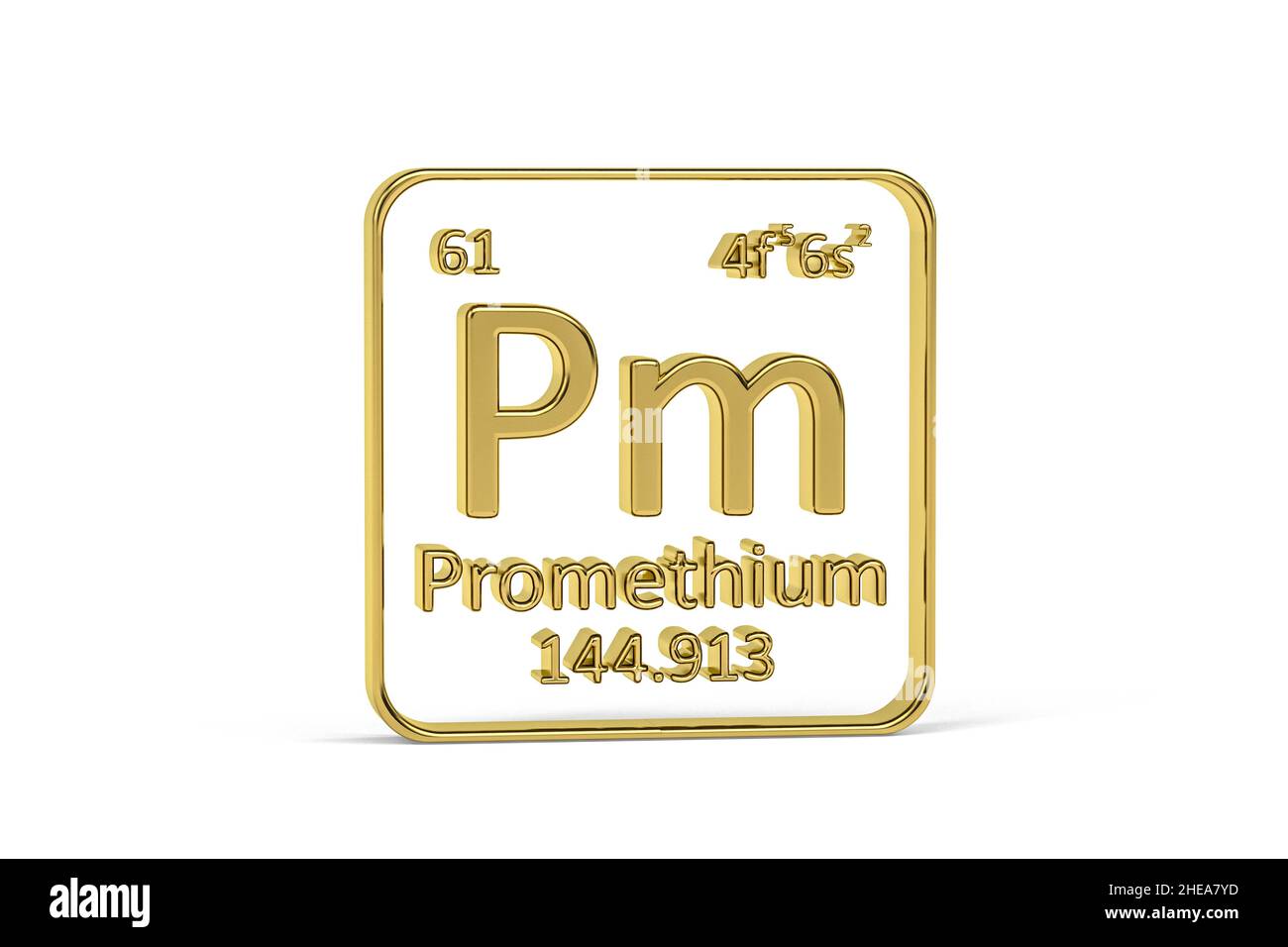 Golden 3D periodic table icon - periodic table element isolated on ...