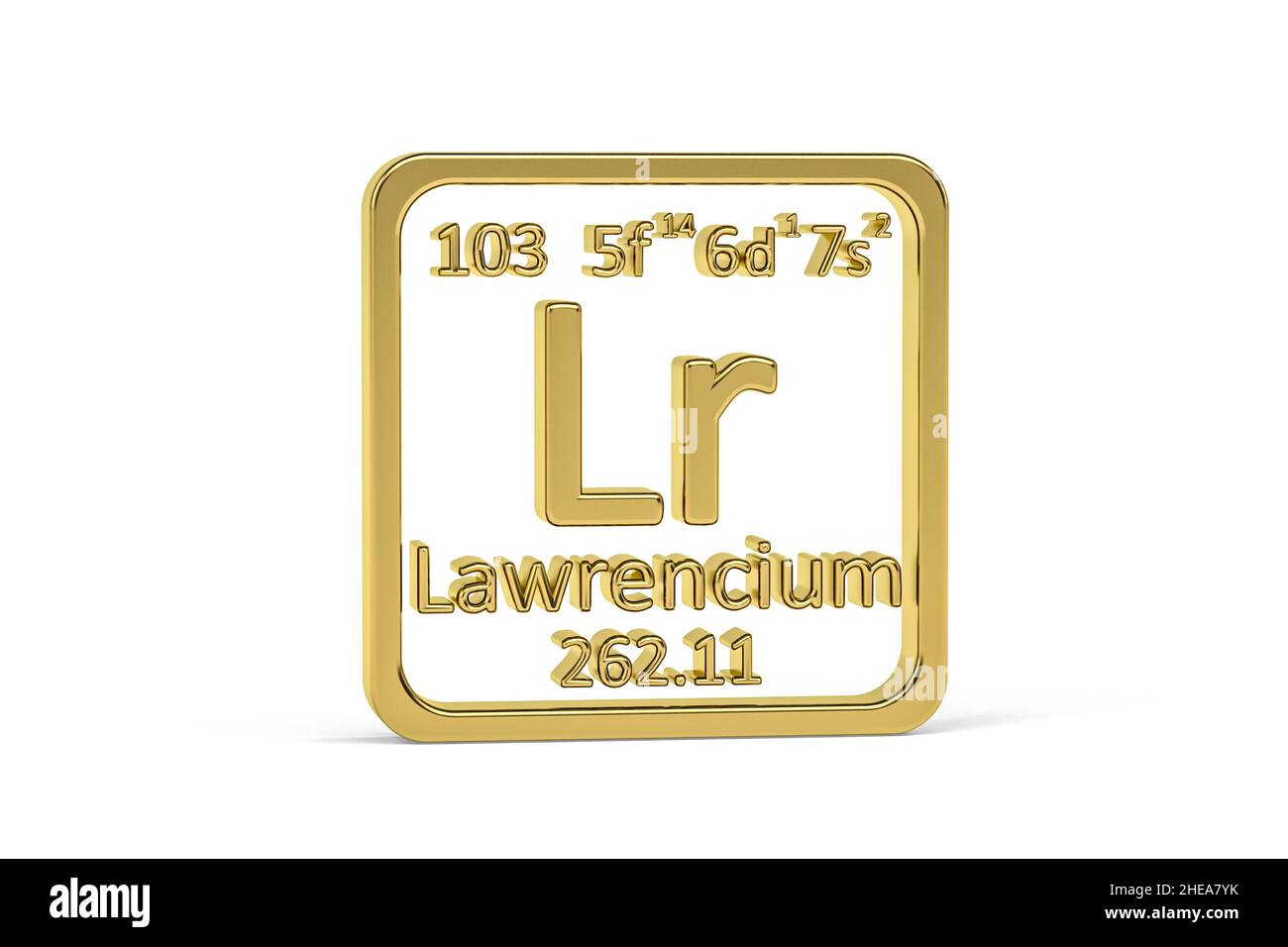 Golden 3D periodic table icon - periodic table element isolated on ...