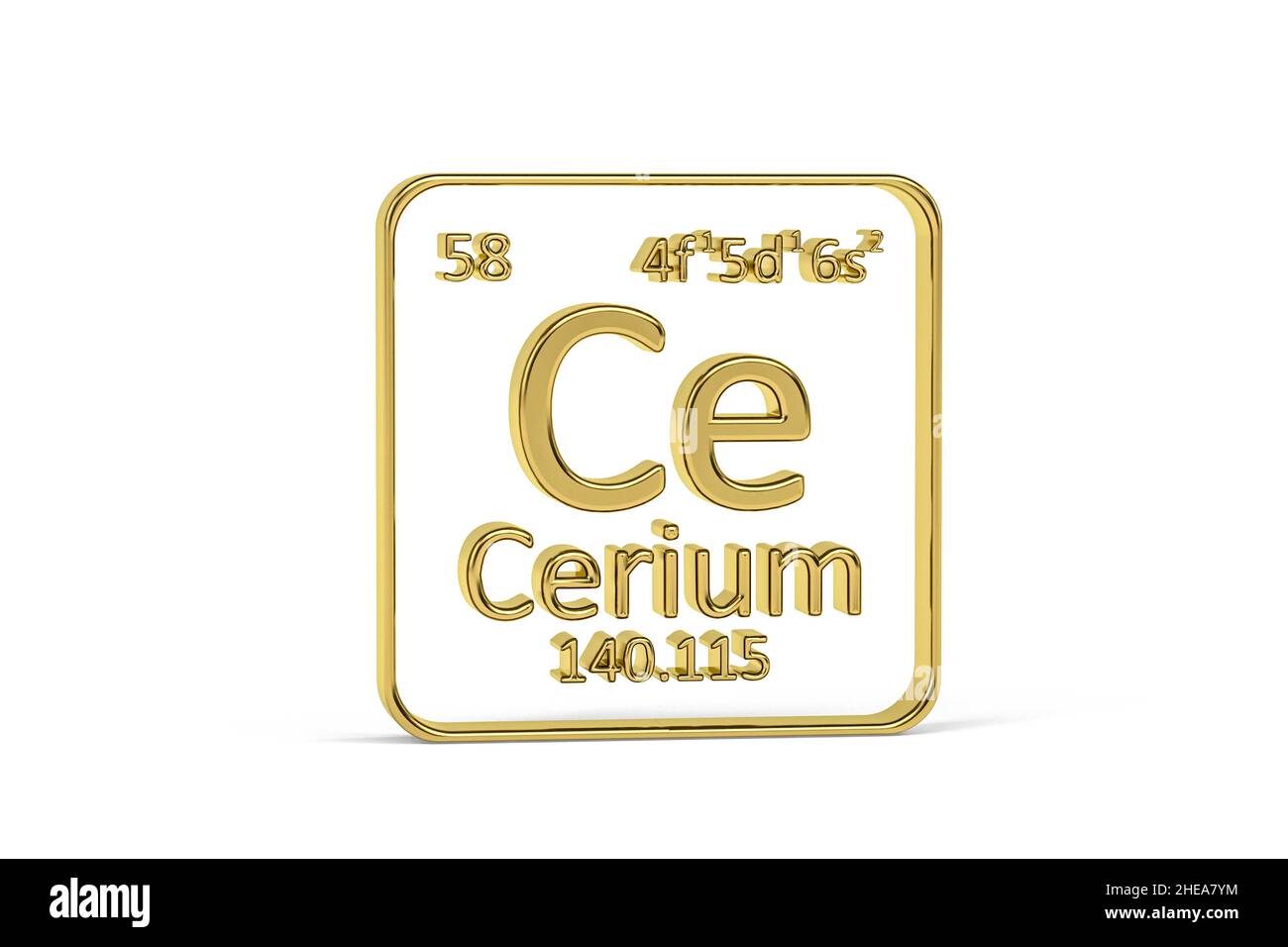 Golden 3D periodic table icon - periodic table element isolated on ...