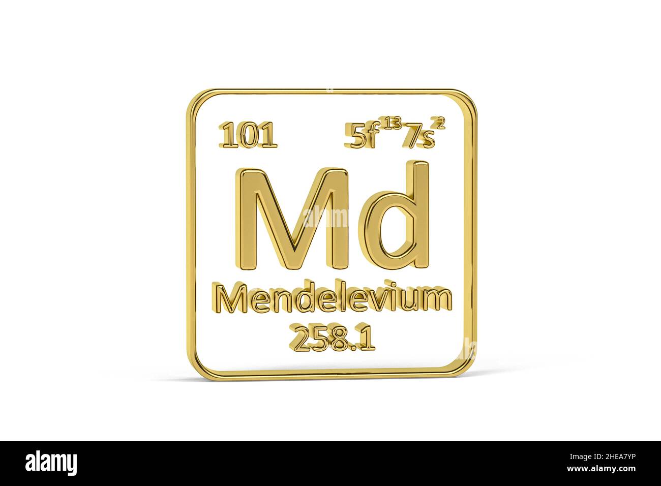 Golden 3D periodic table icon - periodic table element isolated on ...