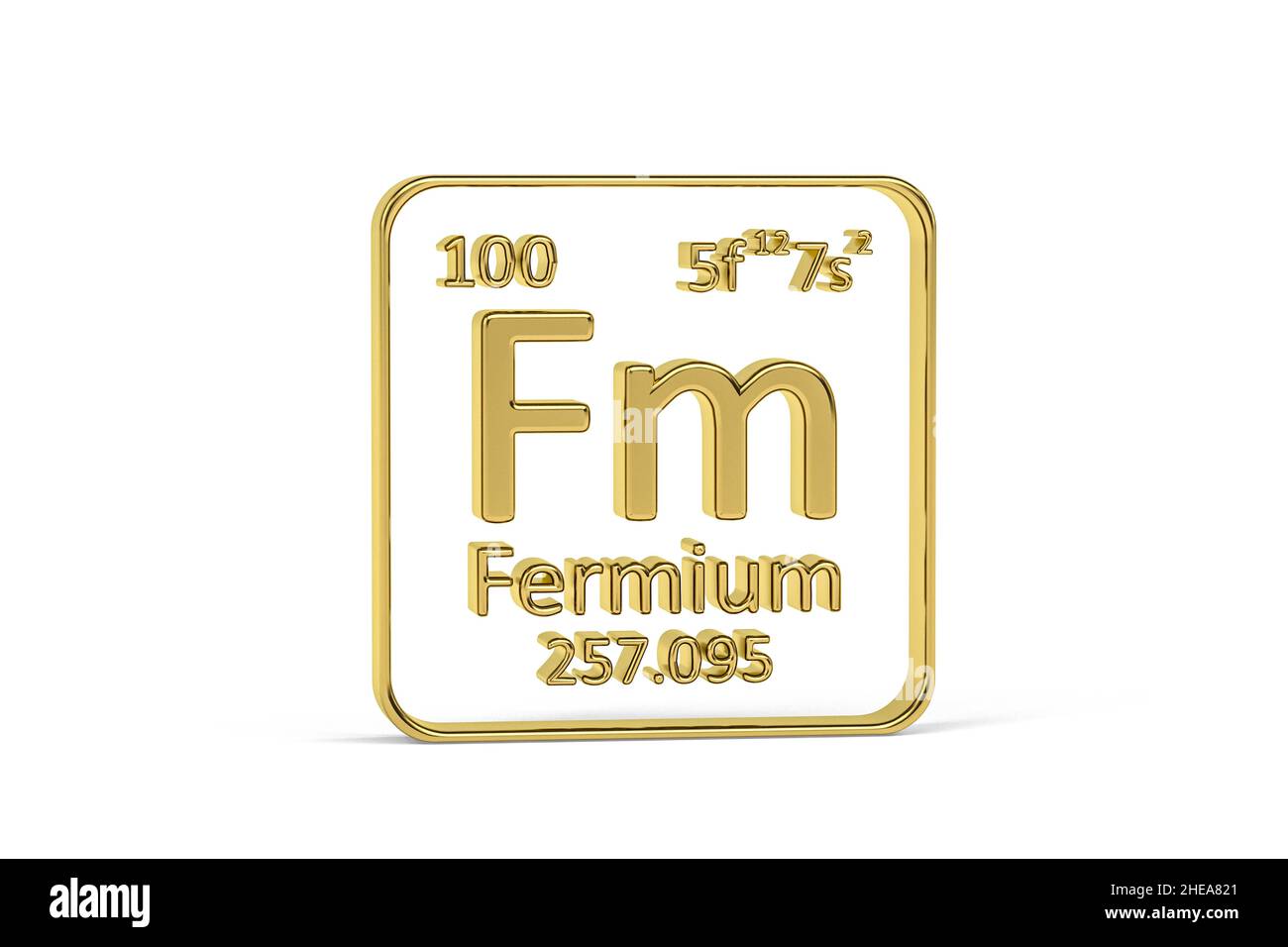 Golden 3D periodic table icon - periodic table element isolated on ...