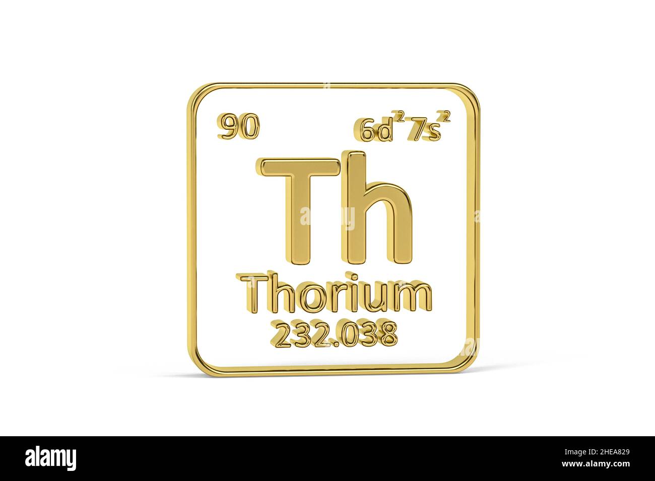 Golden 3D periodic table icon - periodic table element isolated on ...