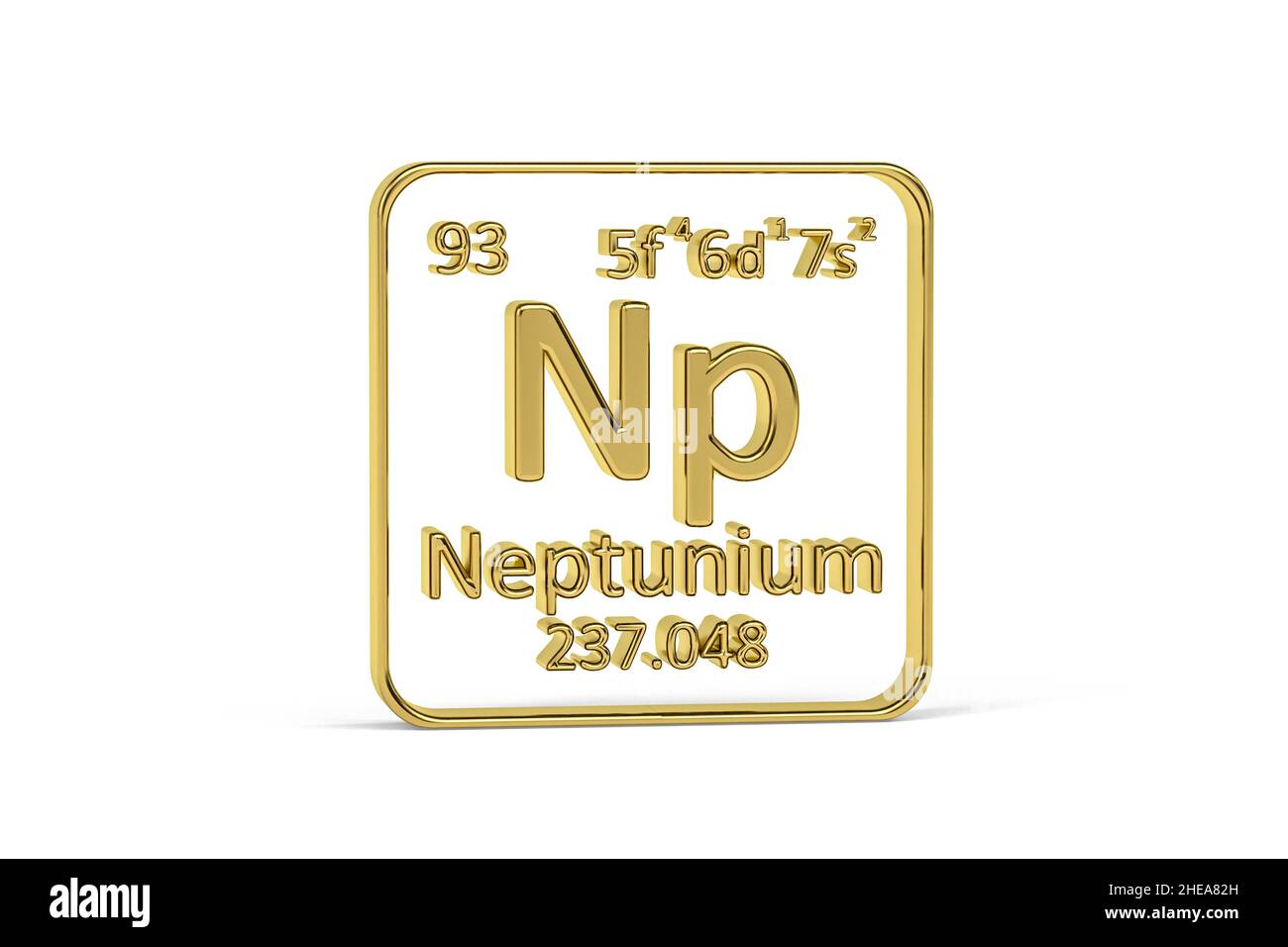 Golden 3D periodic table icon - periodic table element isolated on ...