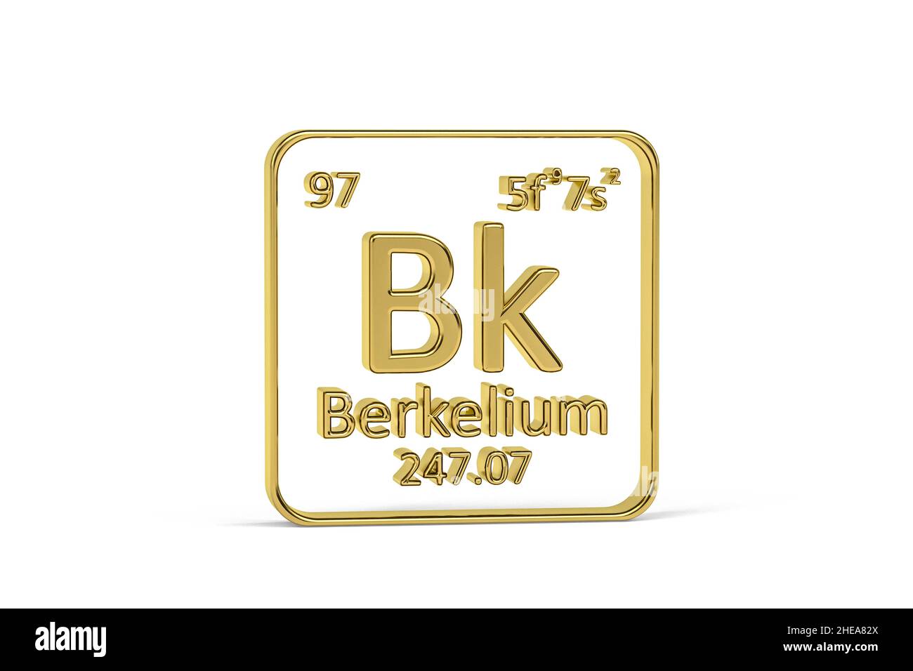 Golden 3D periodic table icon - periodic table element isolated on ...