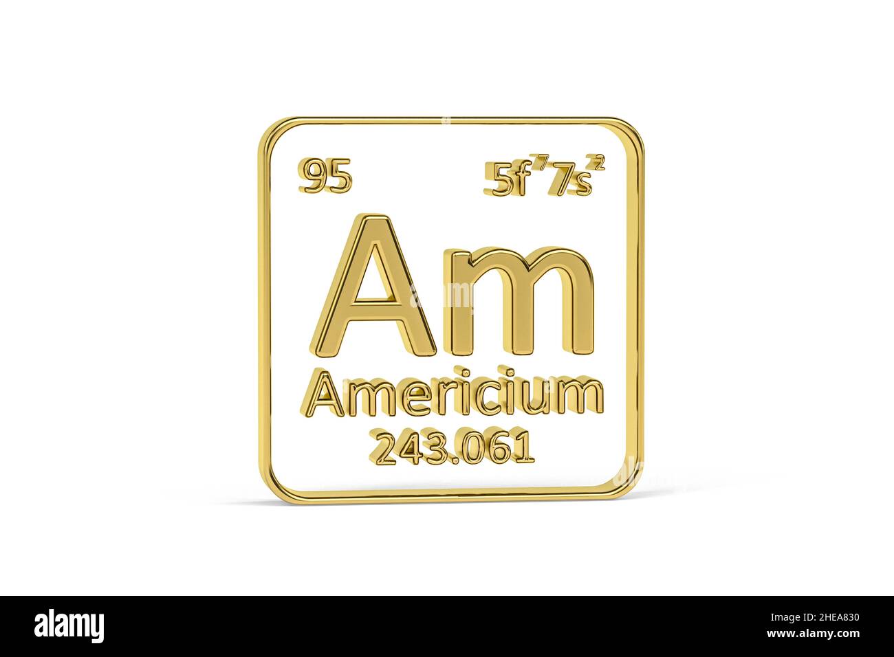 Golden 3D periodic table icon - periodic table element isolated on ...