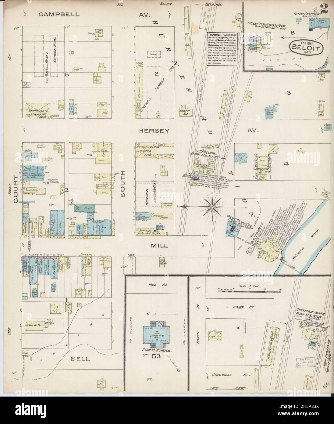 Sanborn Fire Insurance Map from Beloit, Mitchell County, Kansas Stock Photo - Alamy