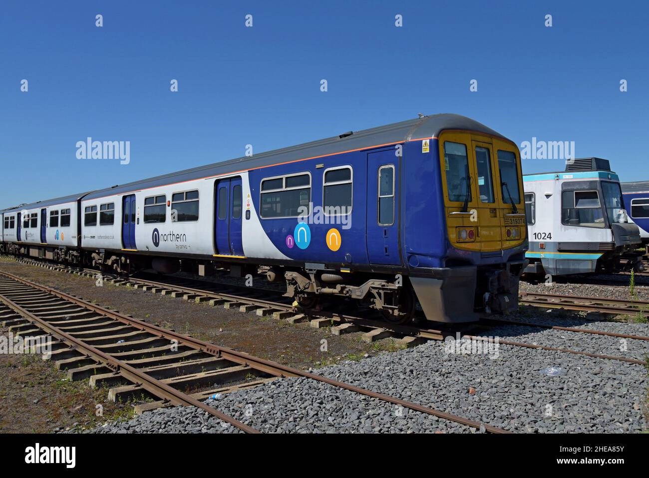 Ex Northern trains class 319 unit 319764 in storage at Long Marston ...