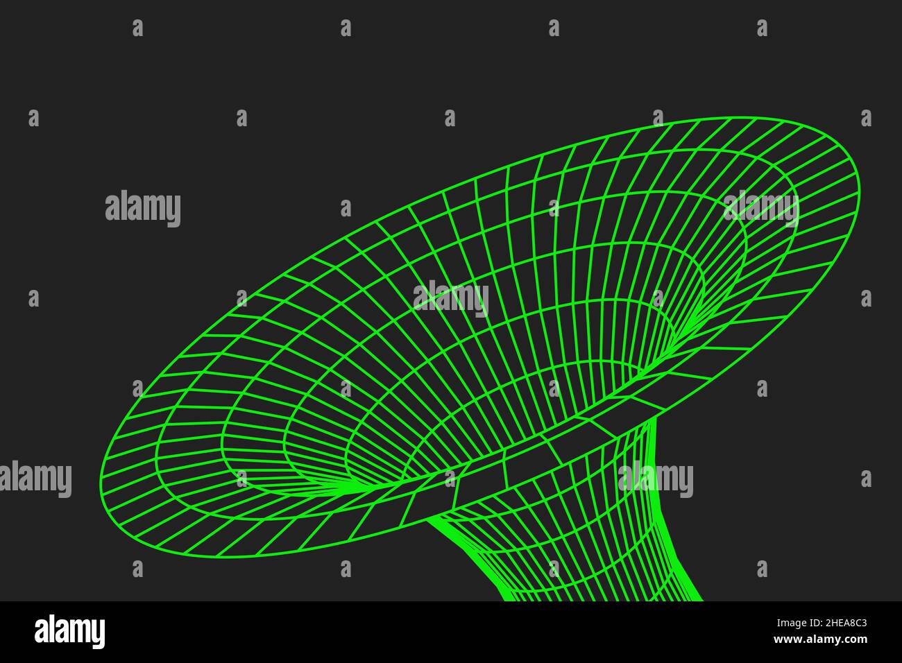 Wormhole geometric grid wireframe tunnel flat style design vector ...