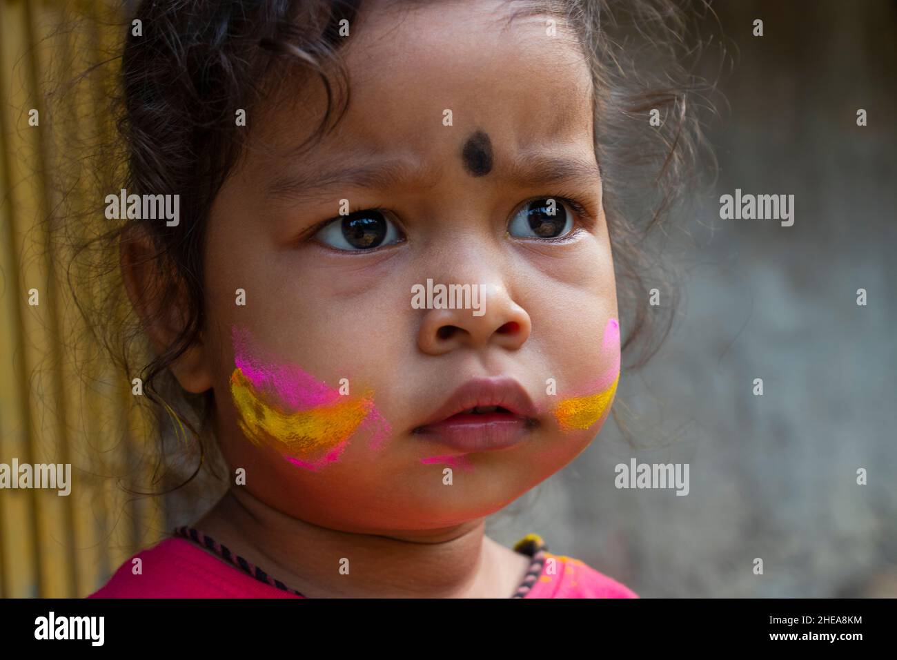 Close-Up Portrait Of A Child With Face Paint Stock Photo - Alamy