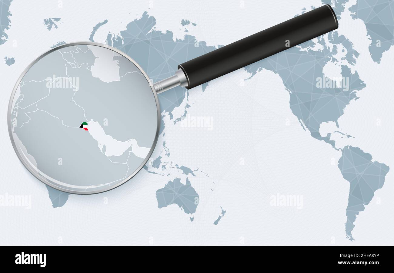 Kuwait on asia map