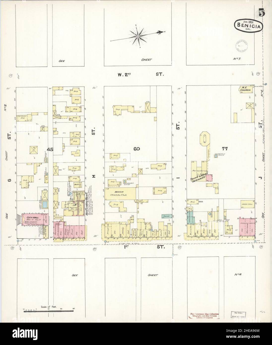 Vintage benicia map hi-res stock photography and images - Alamy