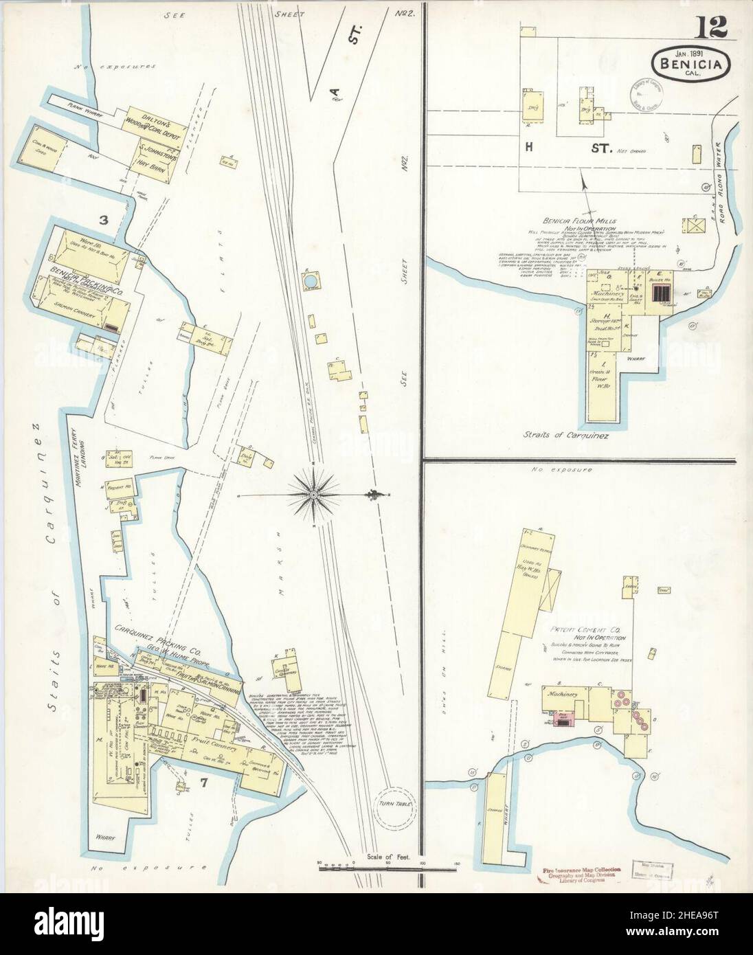 Vintage benicia map hi-res stock photography and images - Alamy