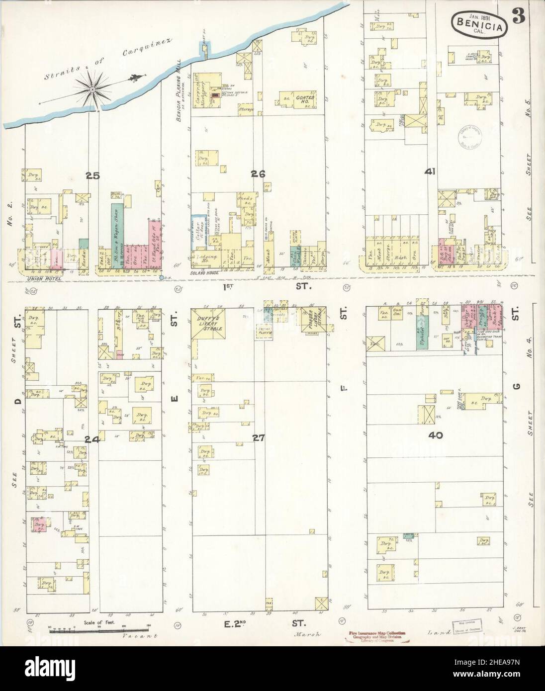 Vintage benicia map hi-res stock photography and images - Alamy